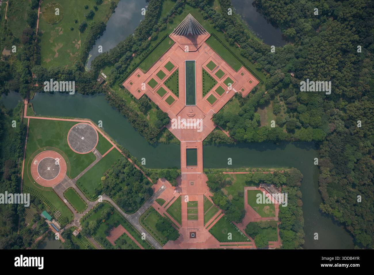 Aerial view of Jatiyo Smriti Soudho, the National Martyrs' Memorial, a ...
