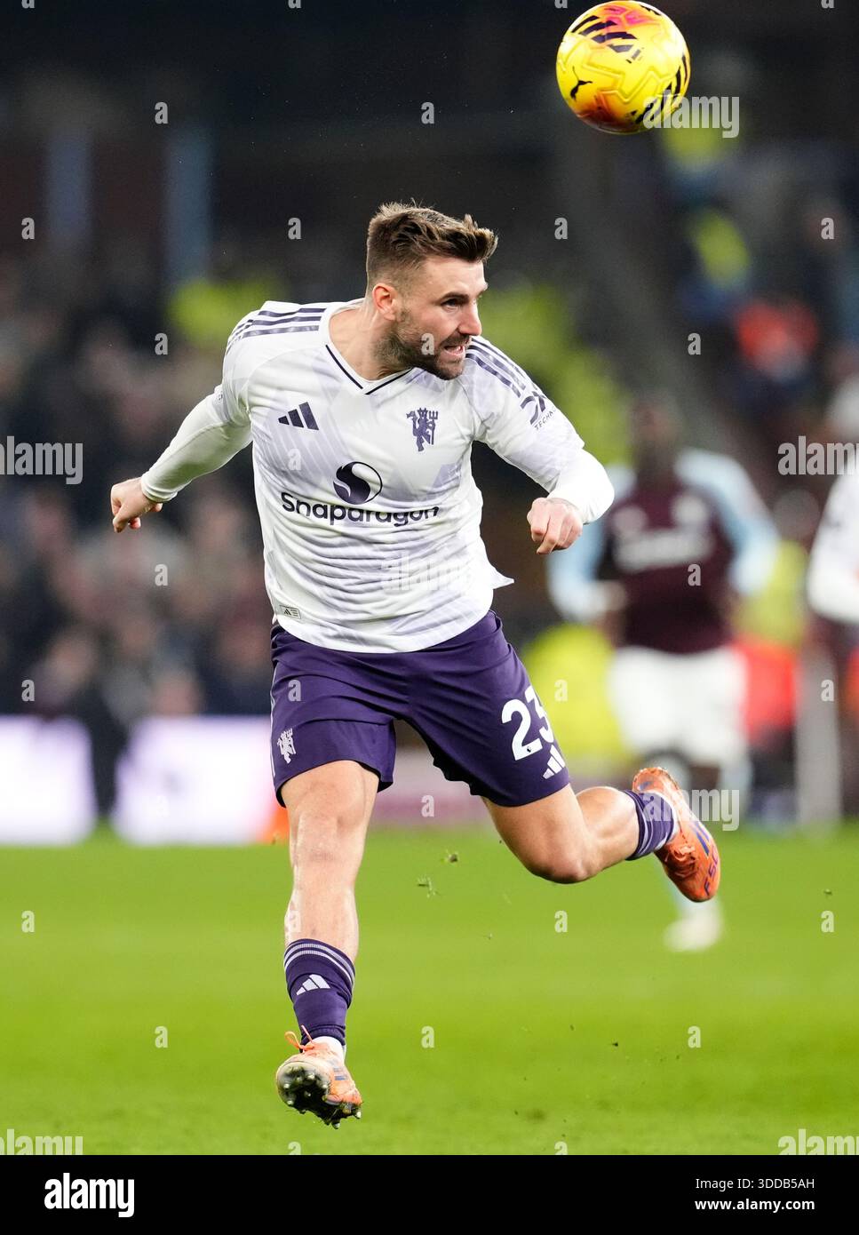 Manchester United's Luke Shaw during the Premier League match at Villa ...
