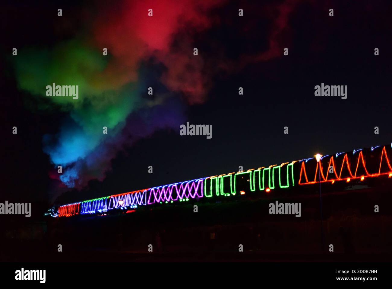 Dartmouth steam railway christmas train of lights hi-res stock ...