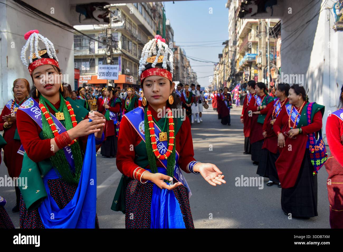 Nepalese Indigenous women from the Gurung community wearing traditional ...