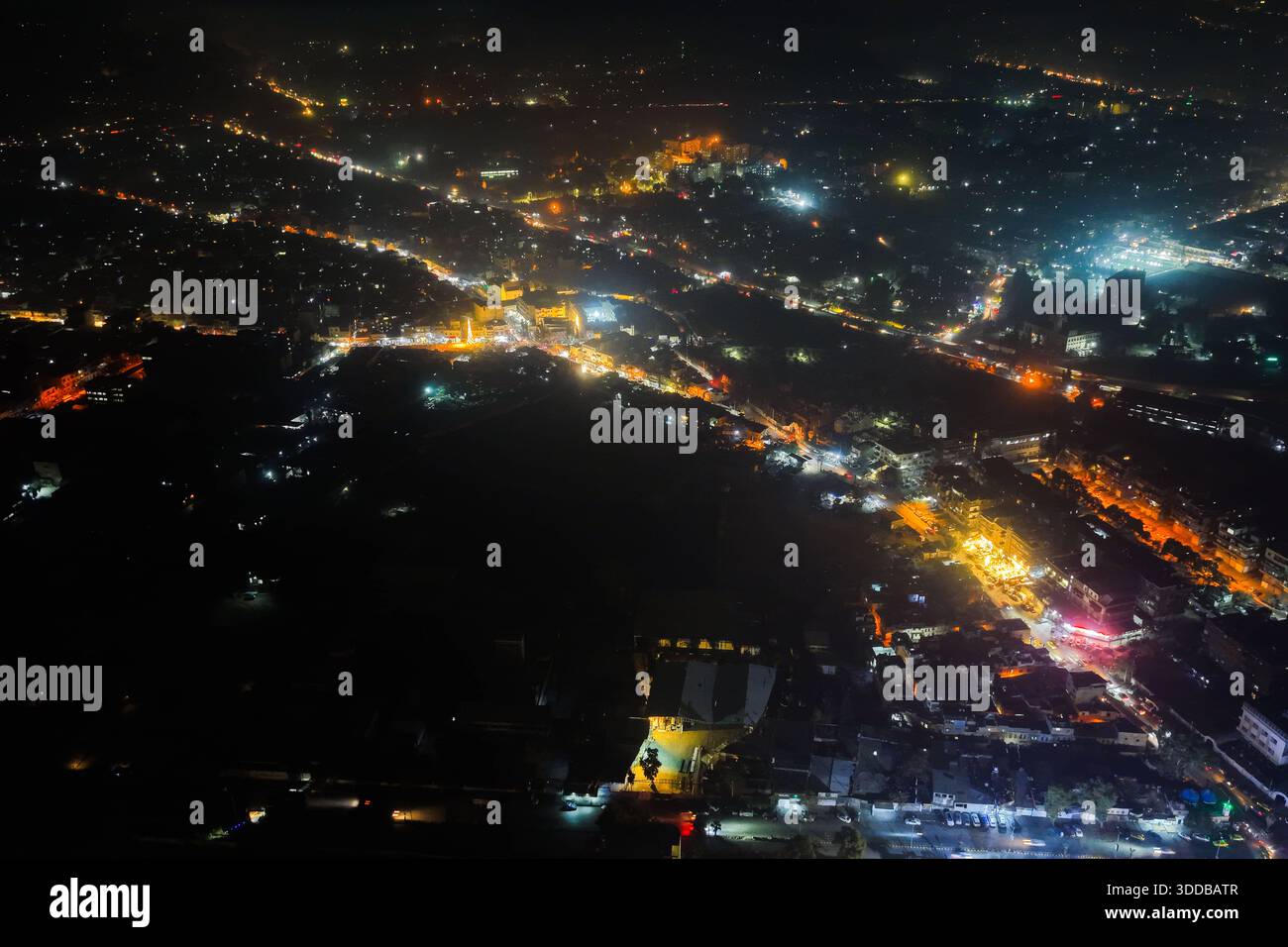 Night Drone Views of Damascus at the End of 2025 In Damascus, Syria, on ...
