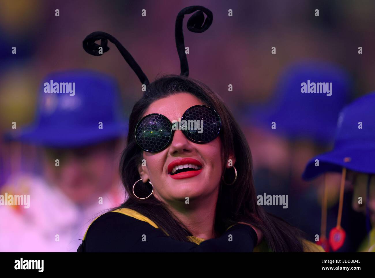 Fans in the crowd wearing fancy dress on day seventeen of the Paddy ...