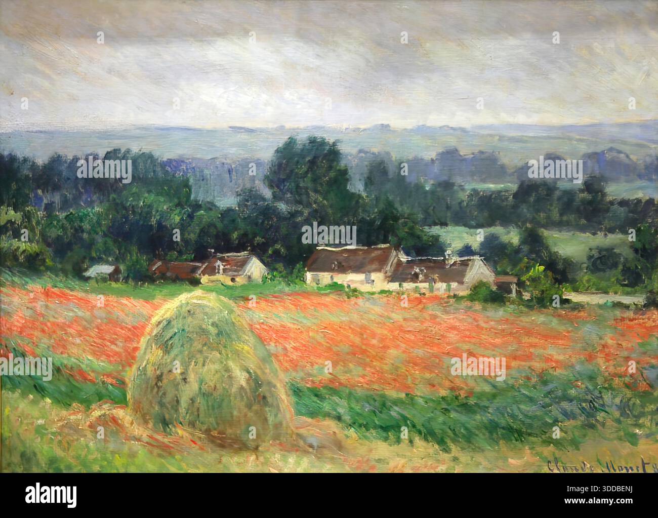 Haystack at Giverny Claude Monet 1886 oil on canvas rural harvest scene ...