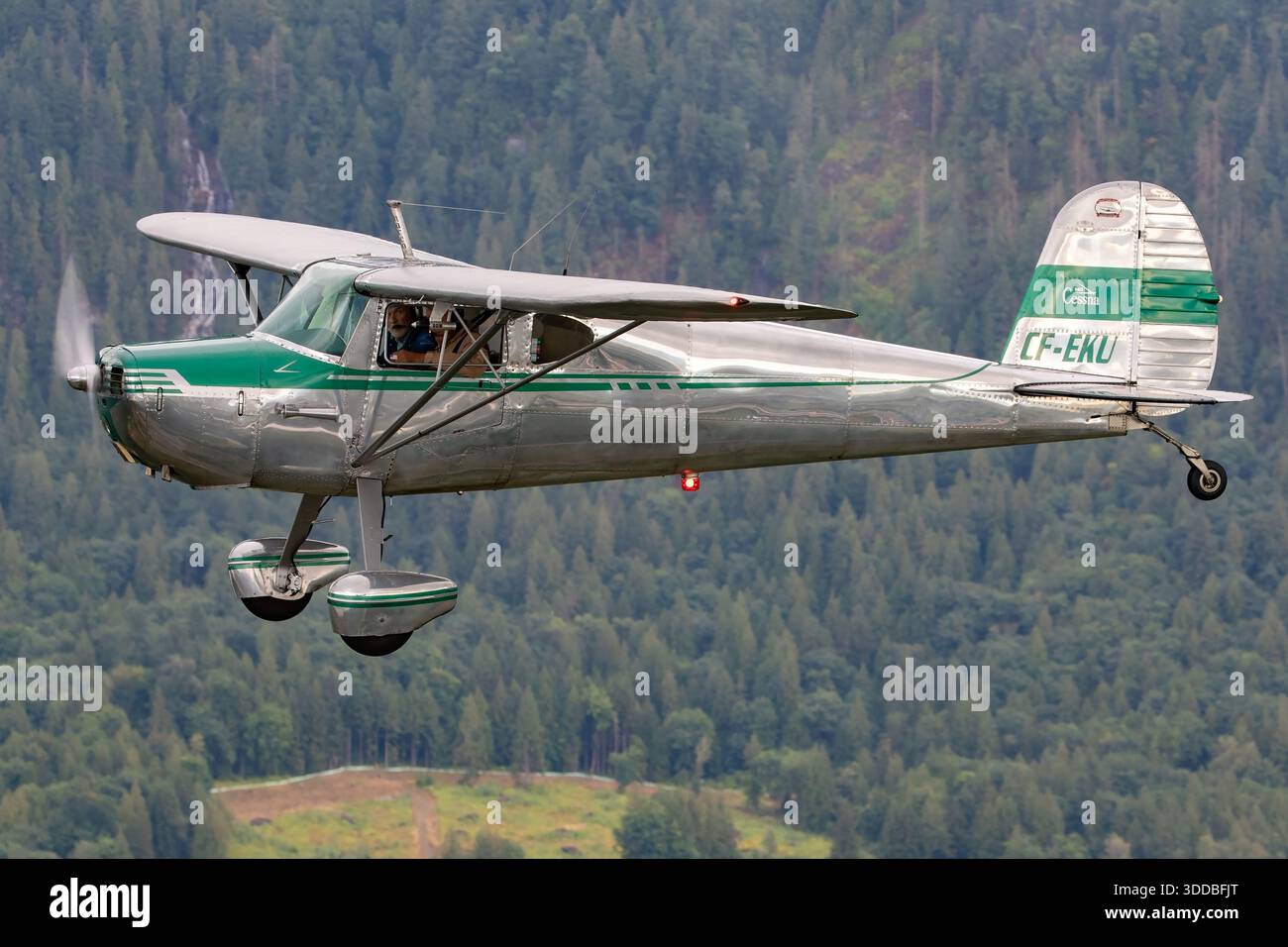 A vintage Cessna 140 aircraft, registration CF-EKU with serial number ...