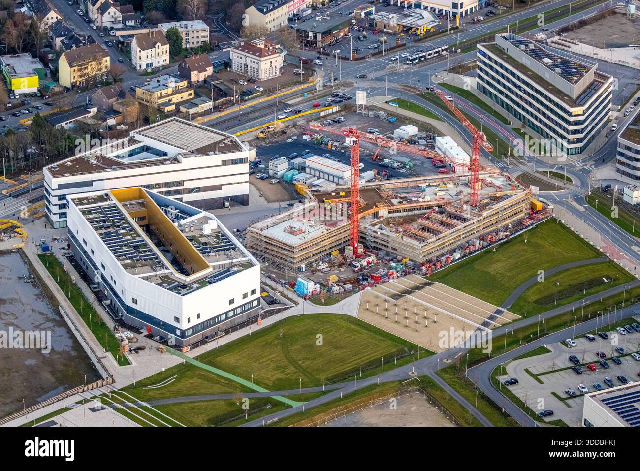 Luftbild, Großbaustelle Mark 51/7, O-Werk Campus und Neubau ...
