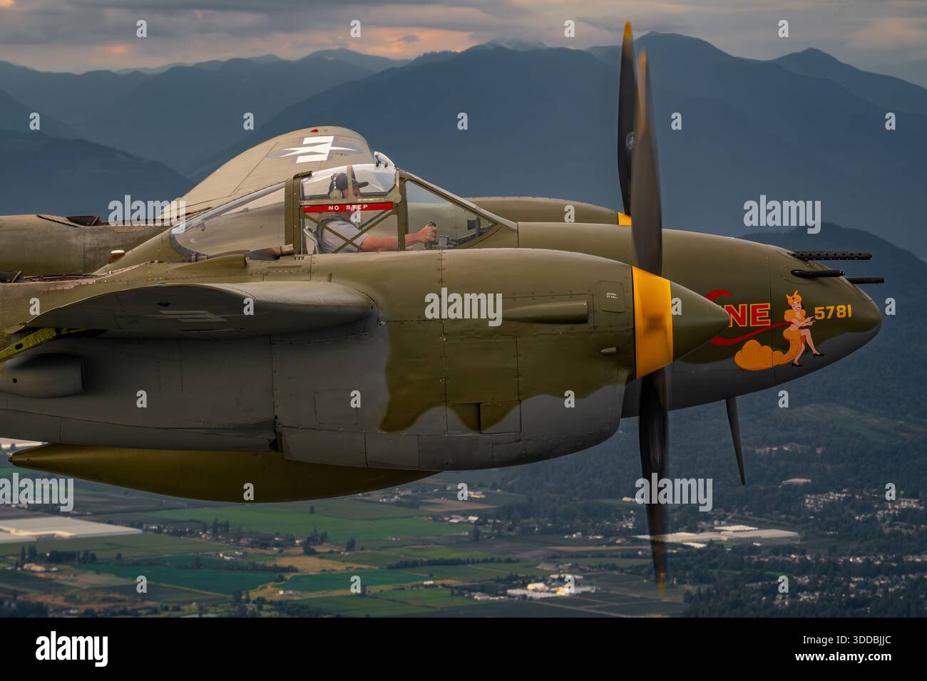 A P-38L Lightning with registration N2114L and code numbers NX2114L ...