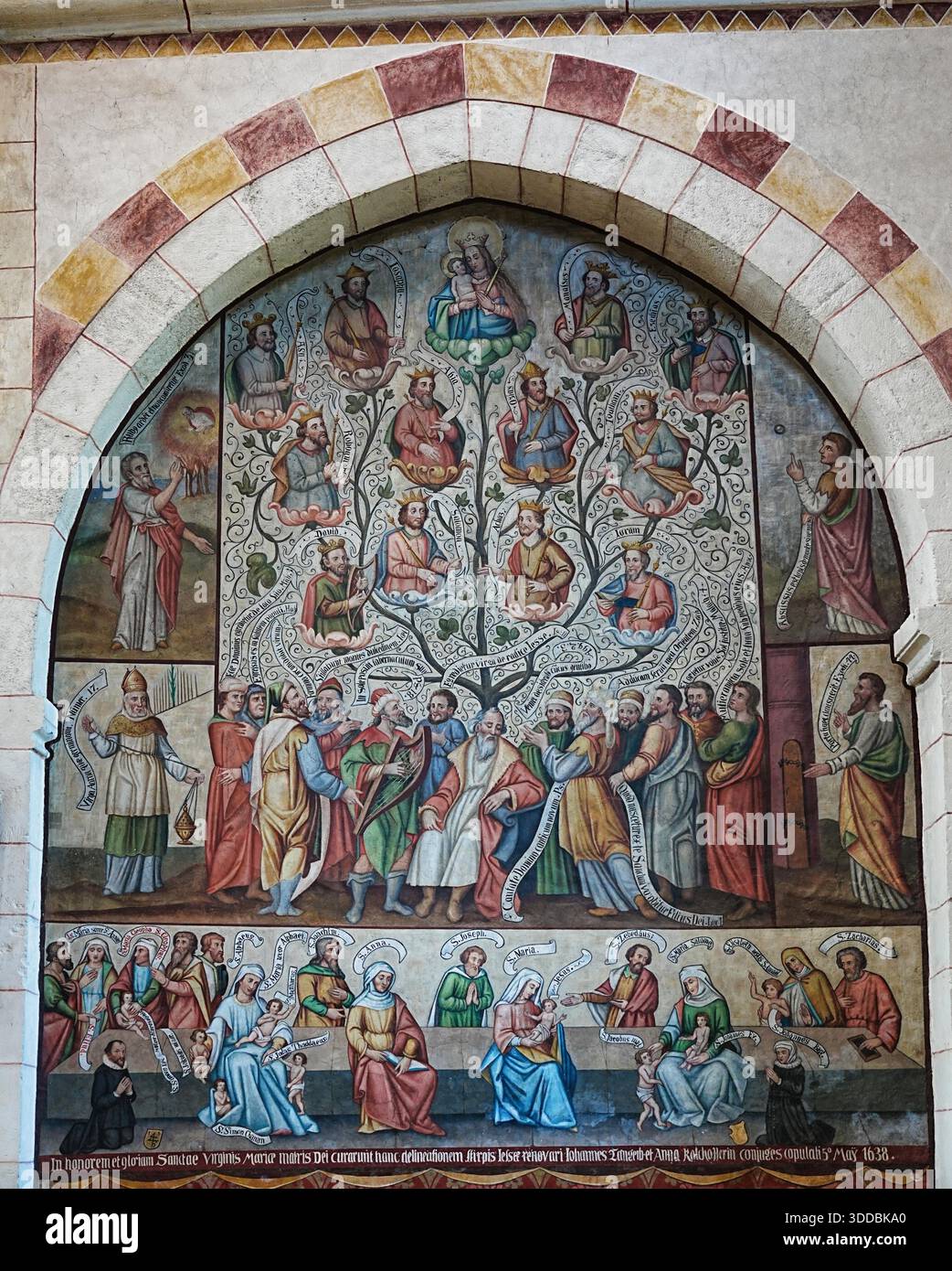 Family tree of Jesus (painting 16th century) with twelve royal ...