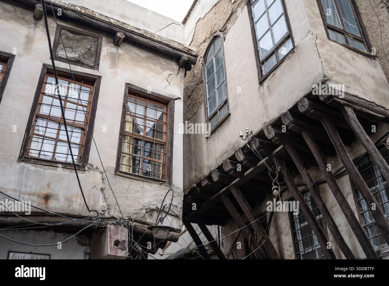 Damascus, Syria. December 10th 2025. Architectural detail of a ...