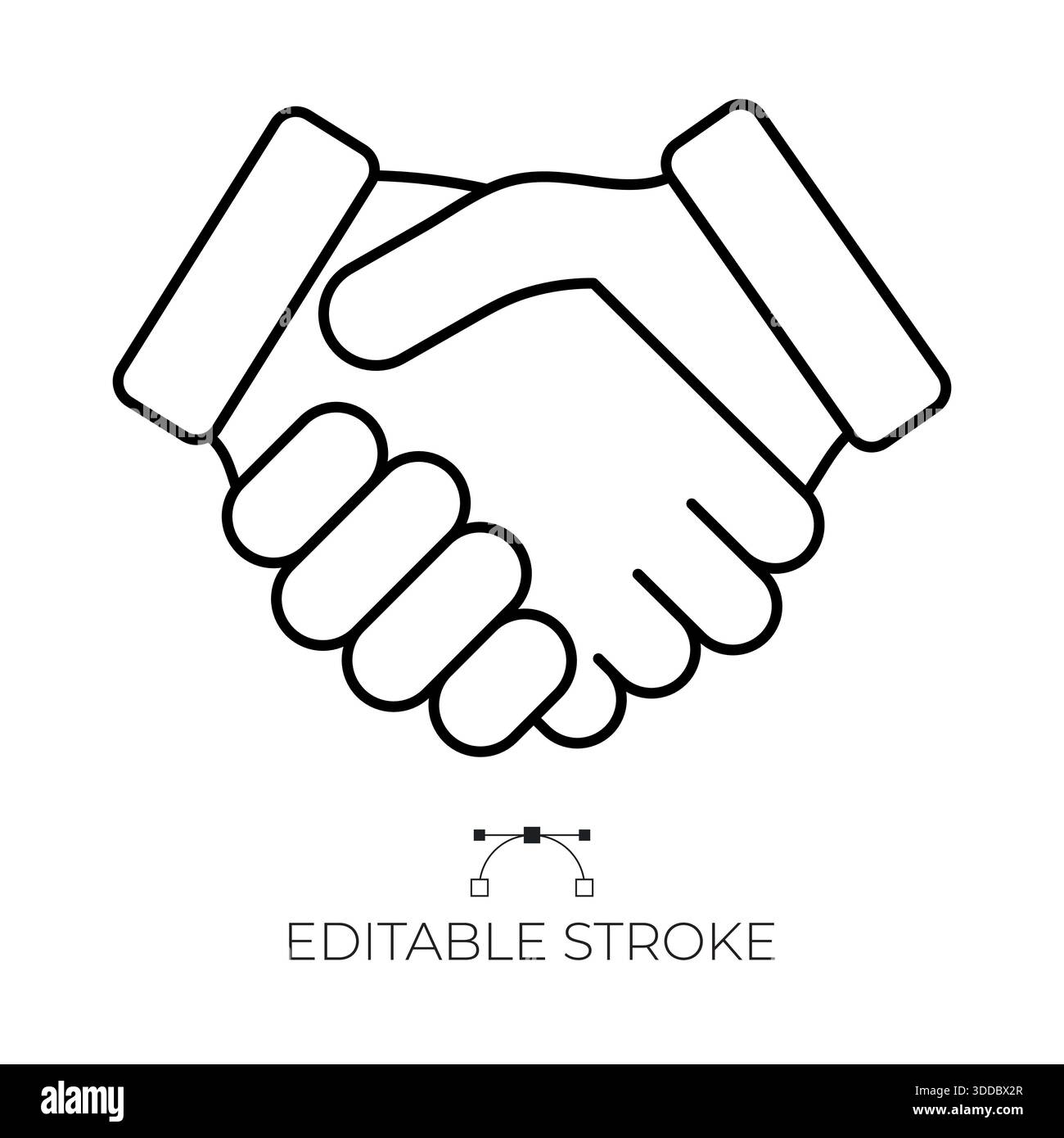 Minimalist Handshake Icon - Editable Stroke vector stock illustration ...