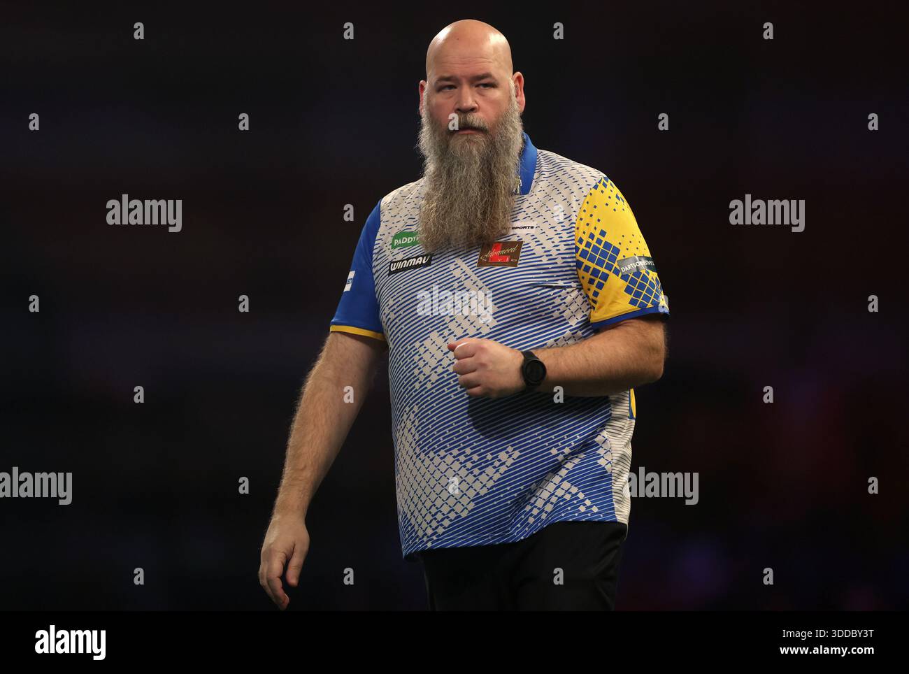 Sweden's Andreas Harrysson reacts against Wales' Jonny Clayton on day ...
