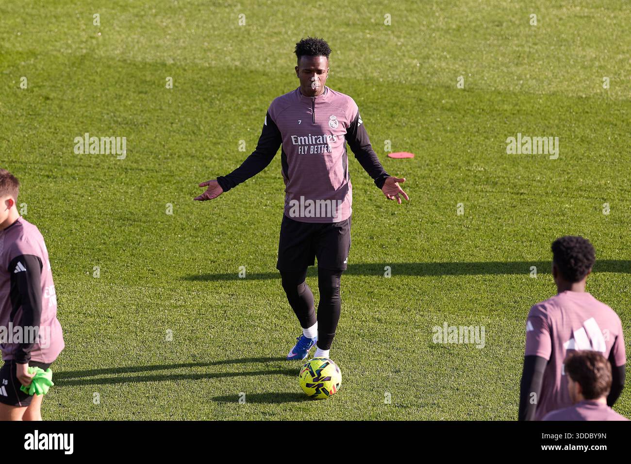 Vinicius Junior of Real Madrid CF seen in action during the open doors ...