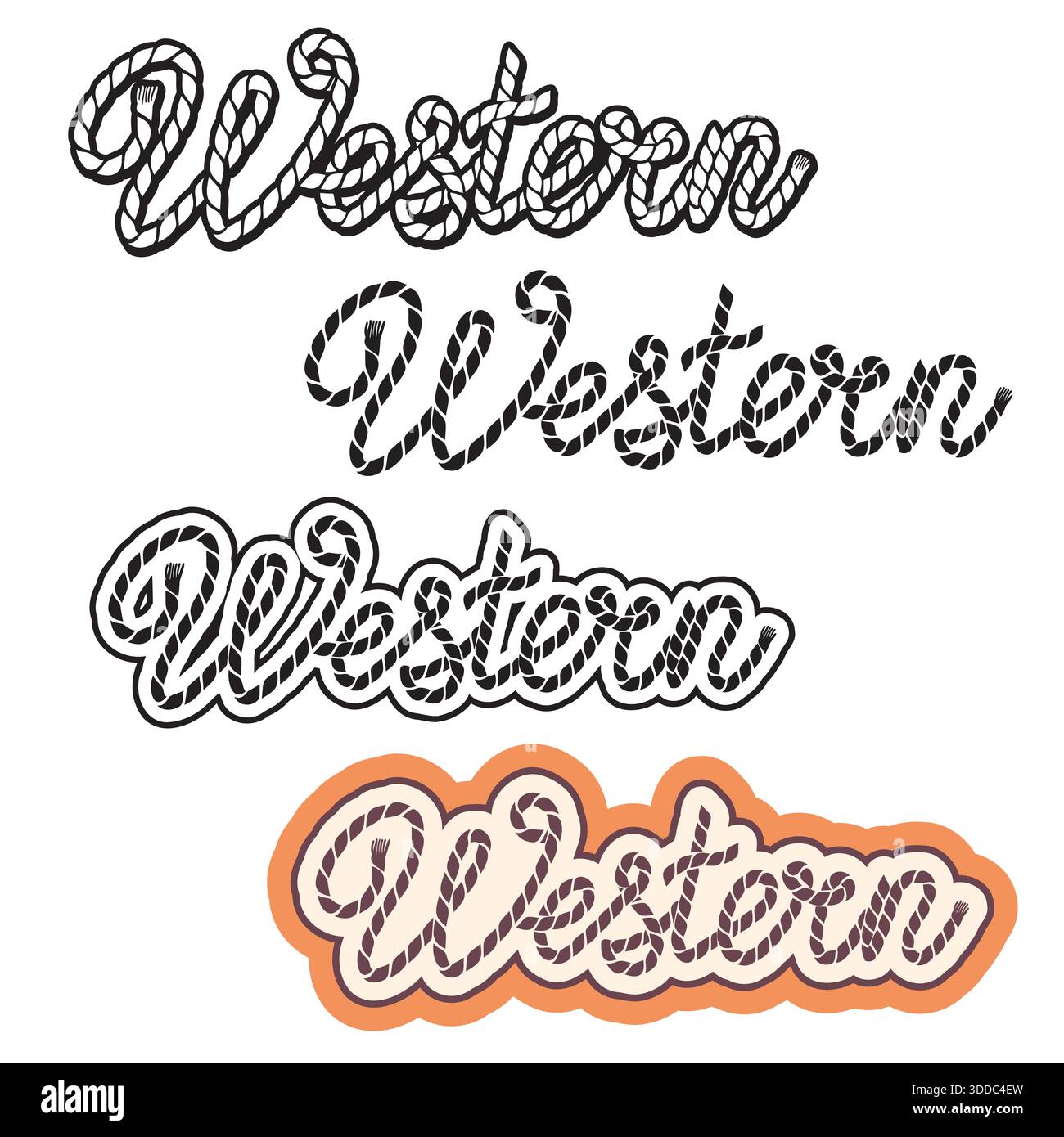 Western black and white Stock Vector Images - Alamy