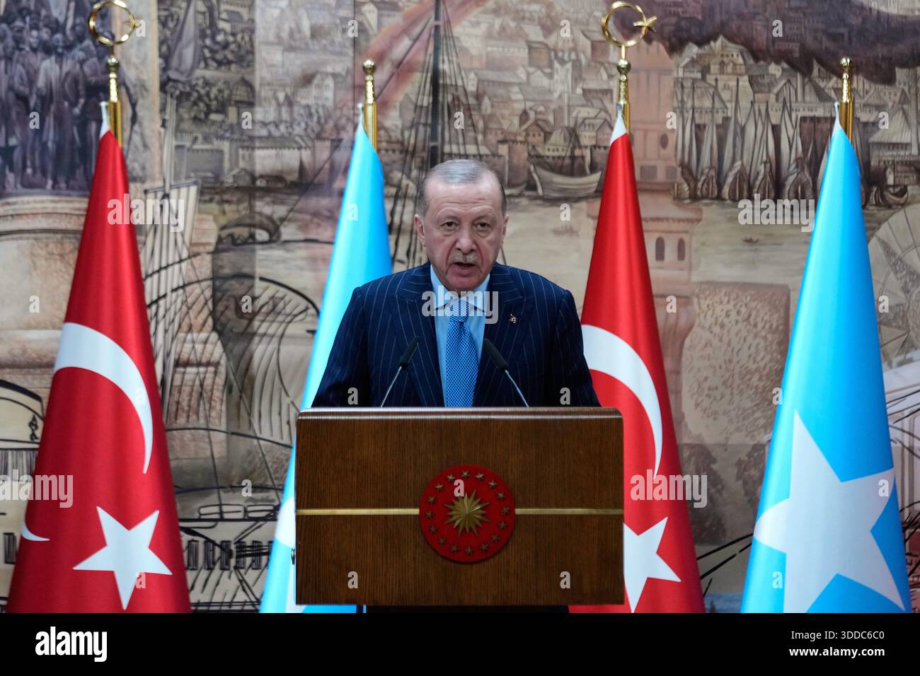 Turkey's President Recep Tayyip Erdogan speaks during a joint news ...
