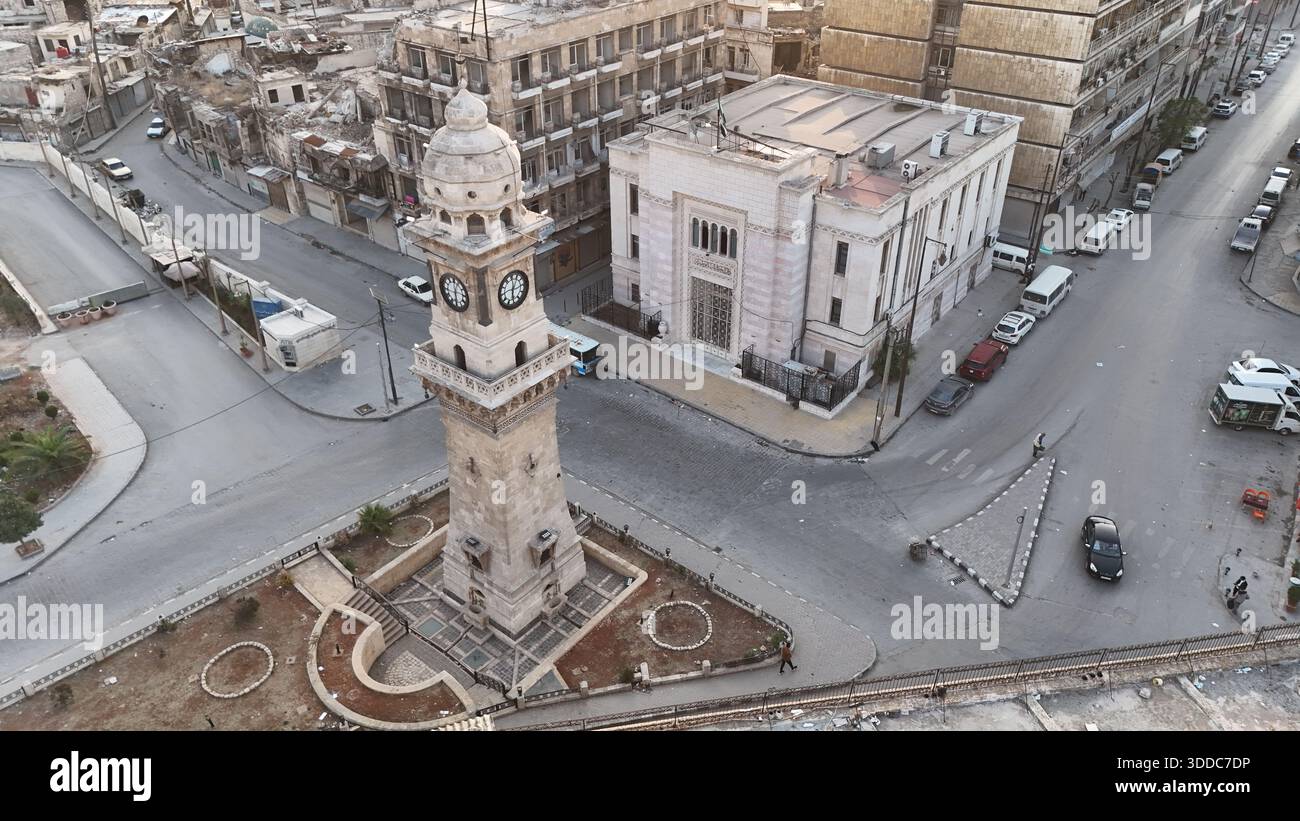 A view of Syrian city of Aleppo on December 5, 2025. The intersection ...