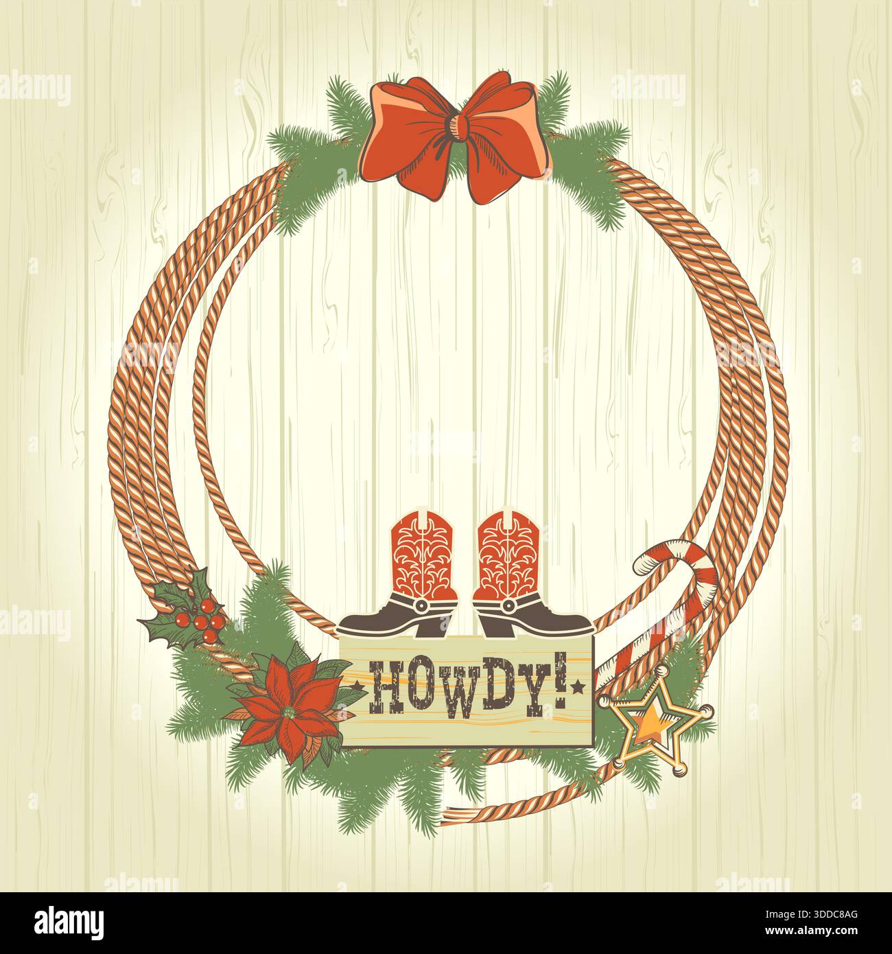 Cowboy Christmas with Cowboy boot and Christmas lights Holiday ...