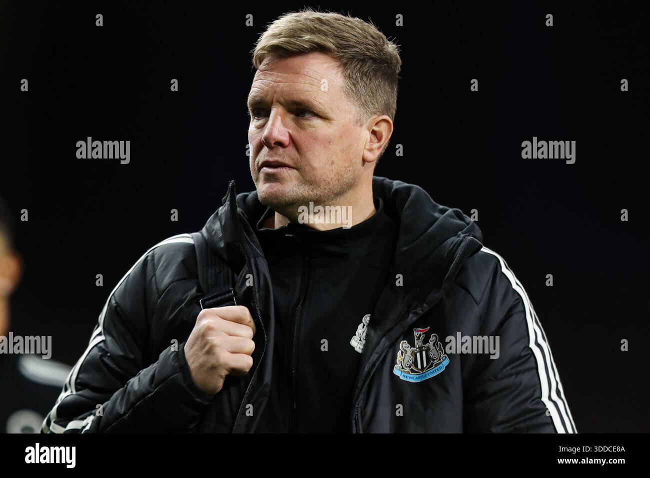 Eddie Howe manager of Newcastle United arrives at stadium ahead of the ...