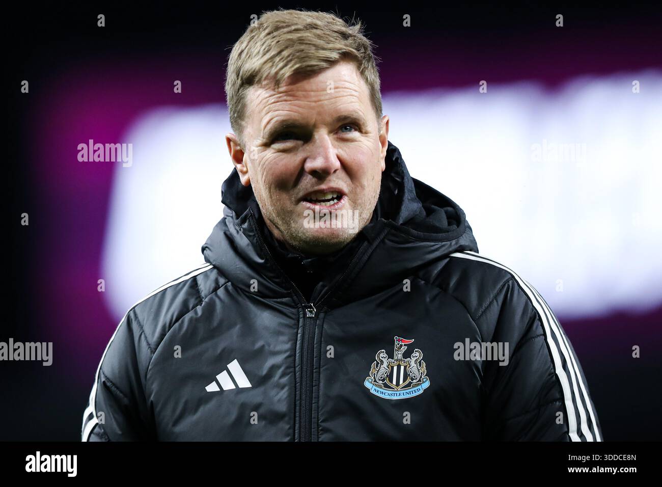 Eddie Howe manager of Newcastle United arrives at stadium ahead of the ...
