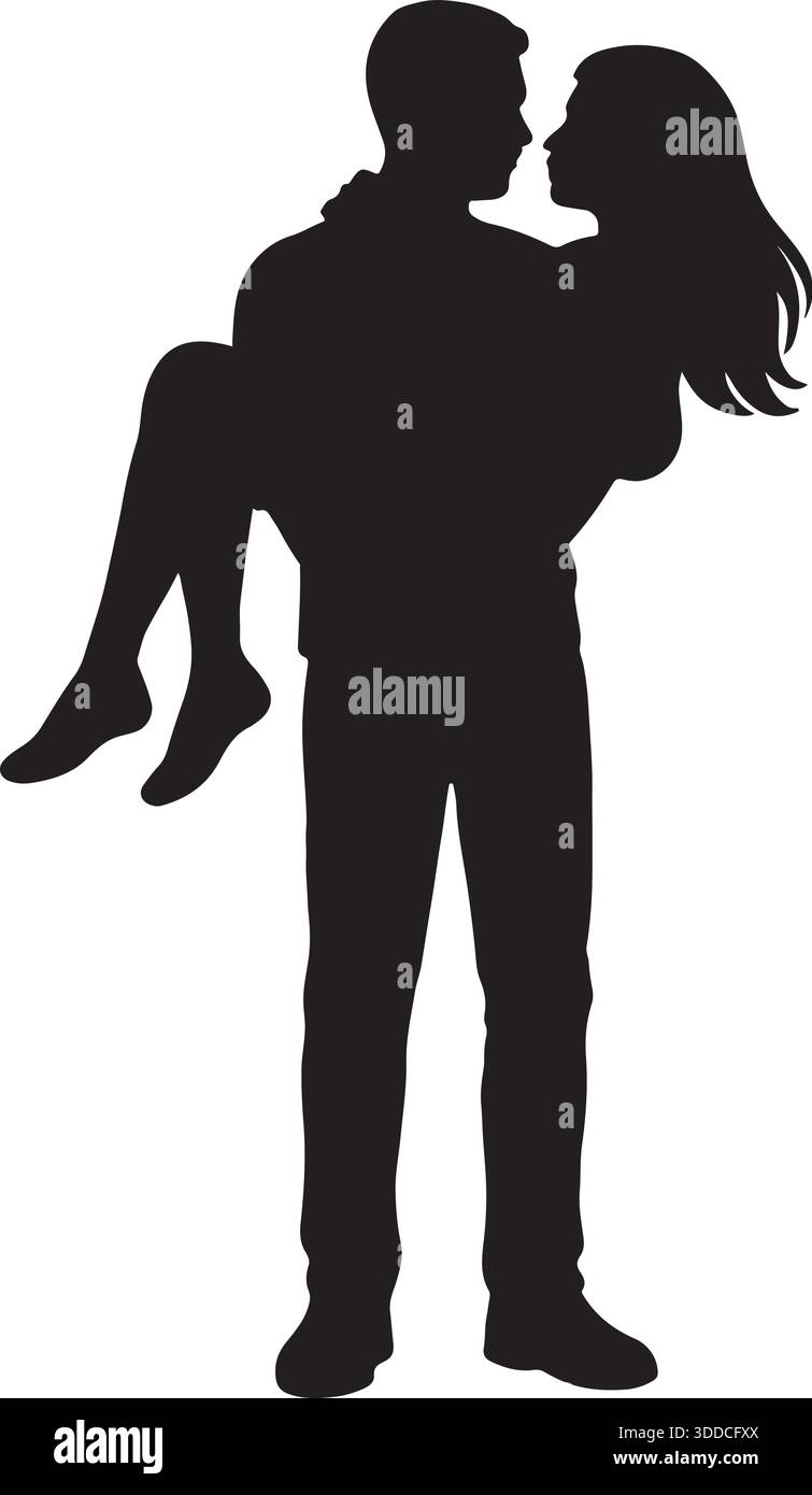 Man holding kissing woman Stock Vector Images - Alamy