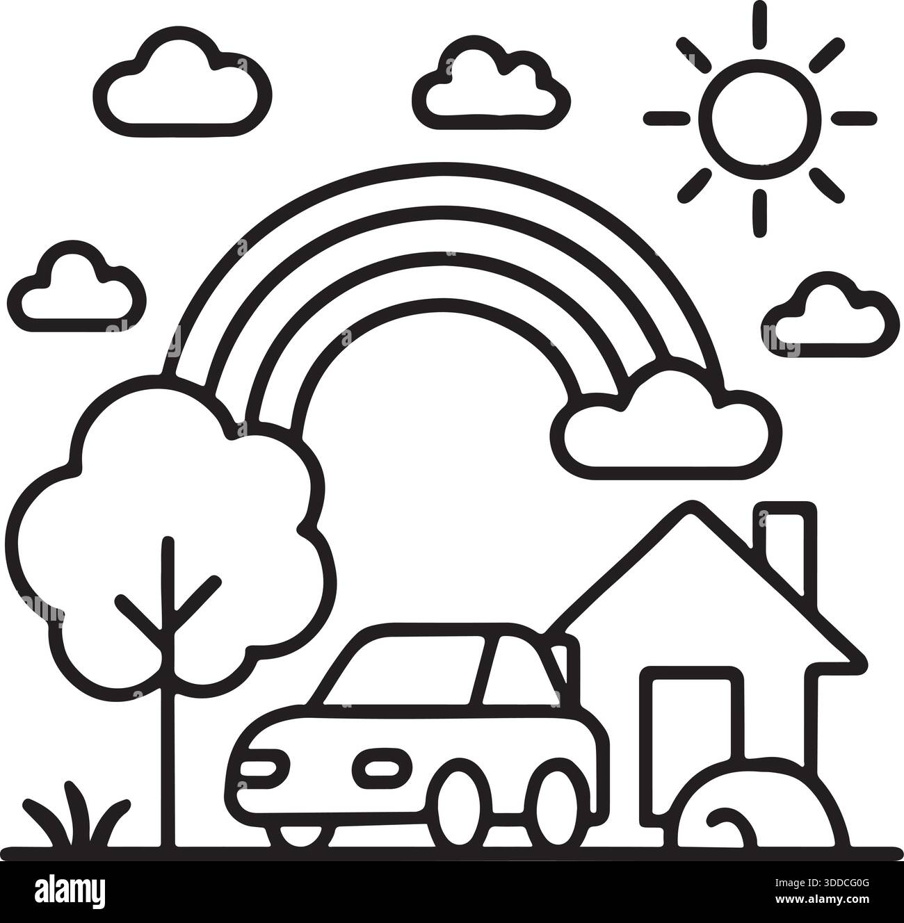 Simple coloring page drawing Stock Vector Images - Alamy