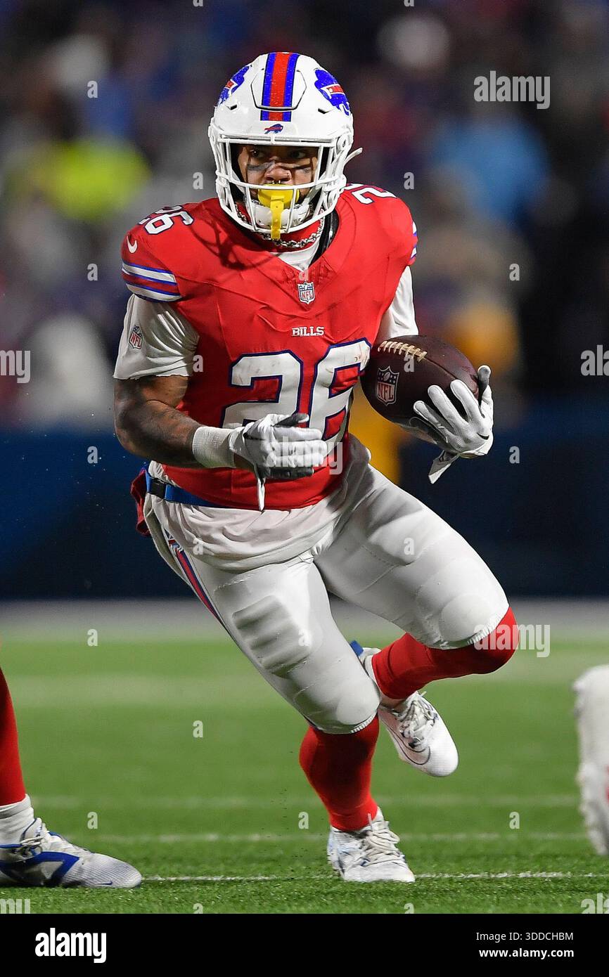 Buffalo Bills running back Ty Johnson (26) runs with the ball during ...
