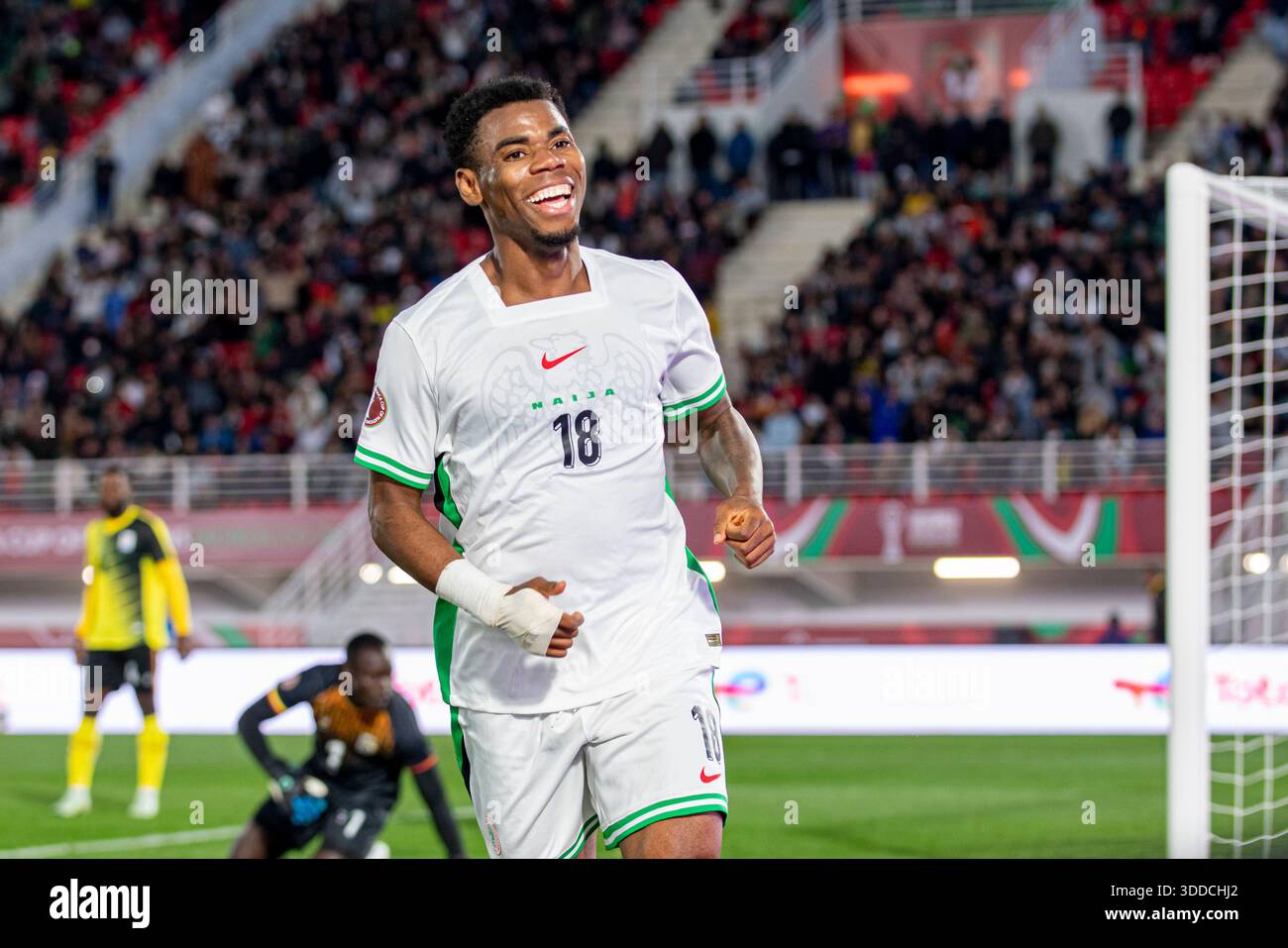 Raphael Onyedika of Nigeria celebrates scoring a goal during the Africa ...
