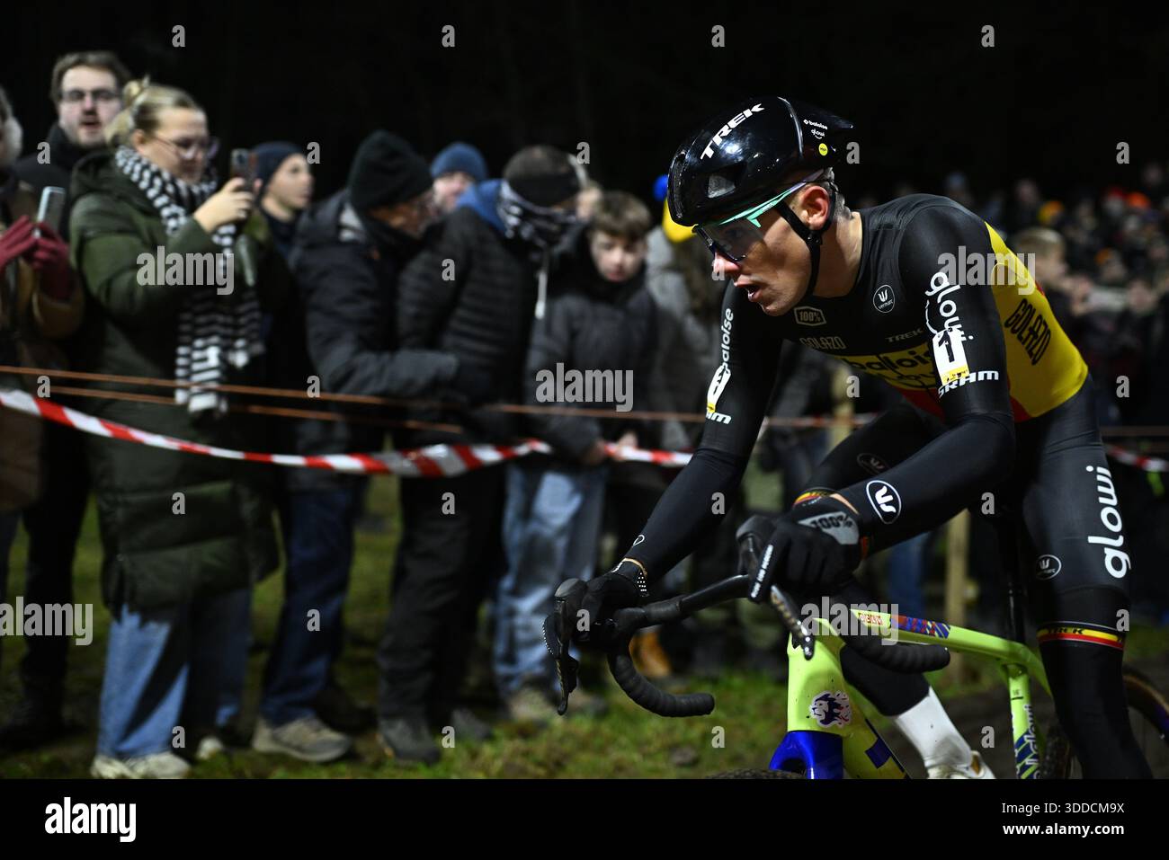 Belgian Thibau Nys pictured in action during the men elite race of ...