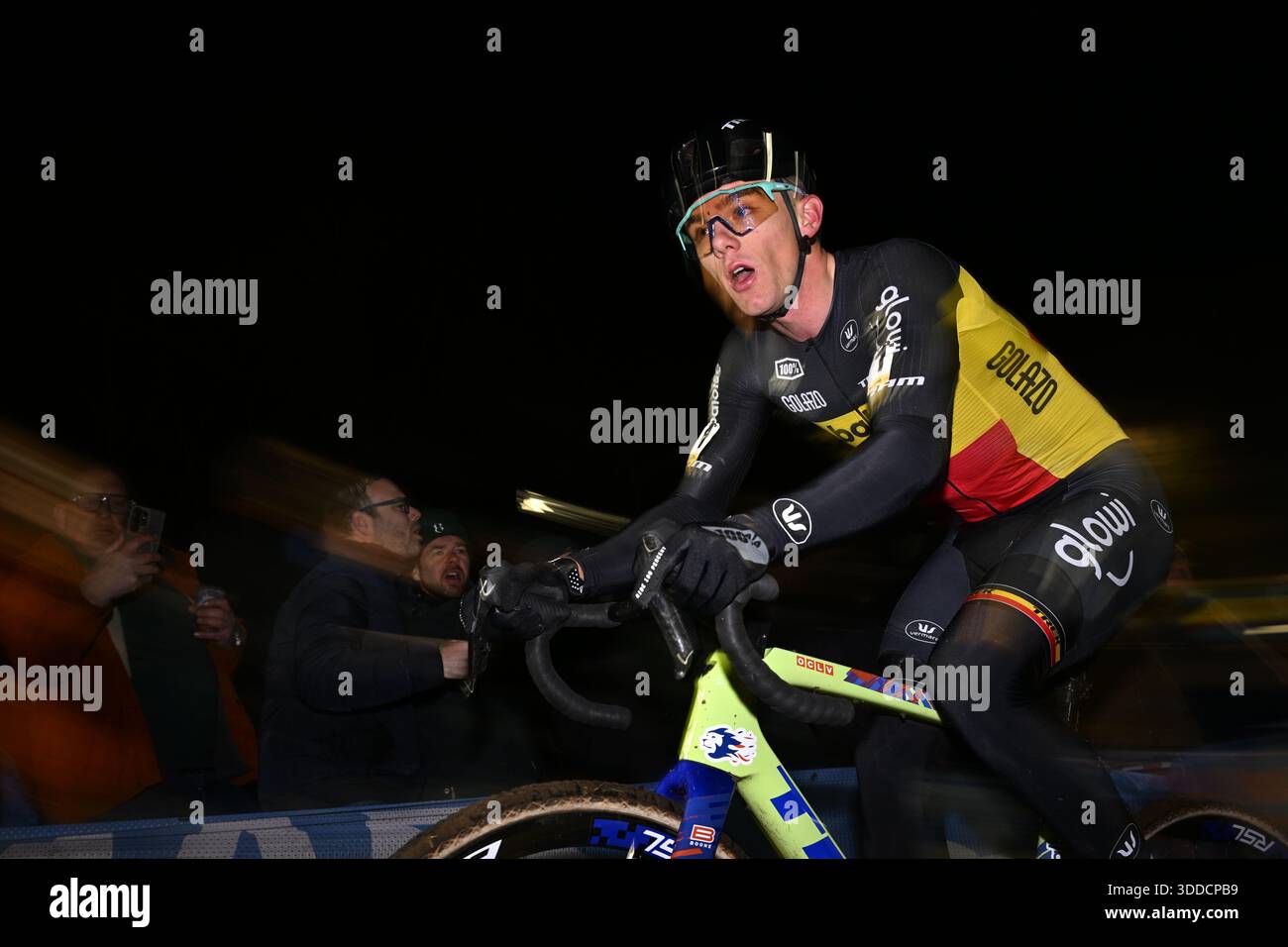 Belgian Thibau Nys pictured in action during the men elite race of ...