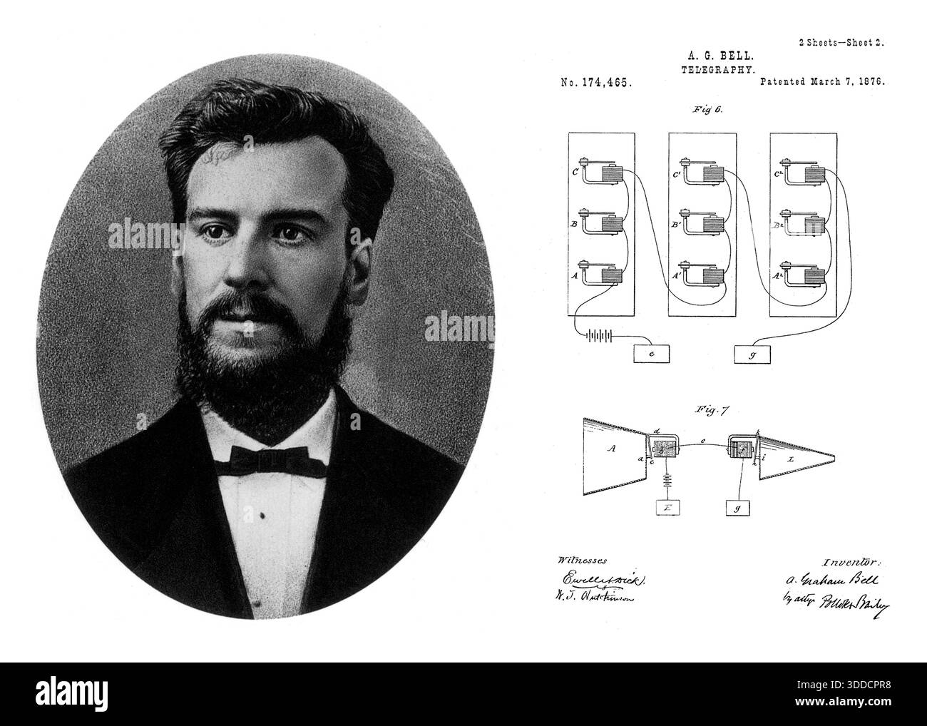 Alexander Graham Bell and his Telephone Patent, 1876 Stock Photo - Alamy