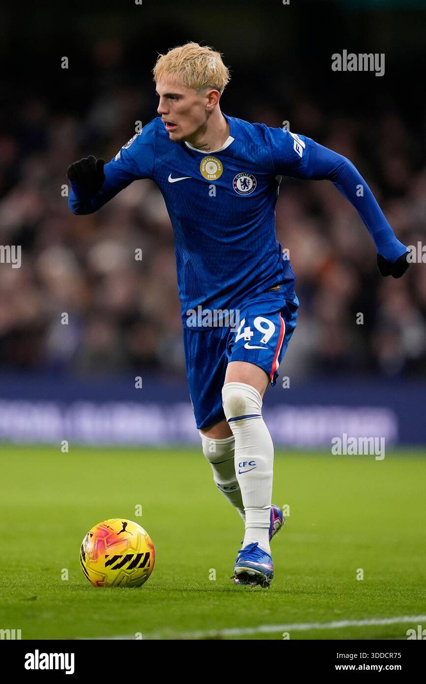 Chelsea's Alejandro Garnacho in action during the Premier League match ...