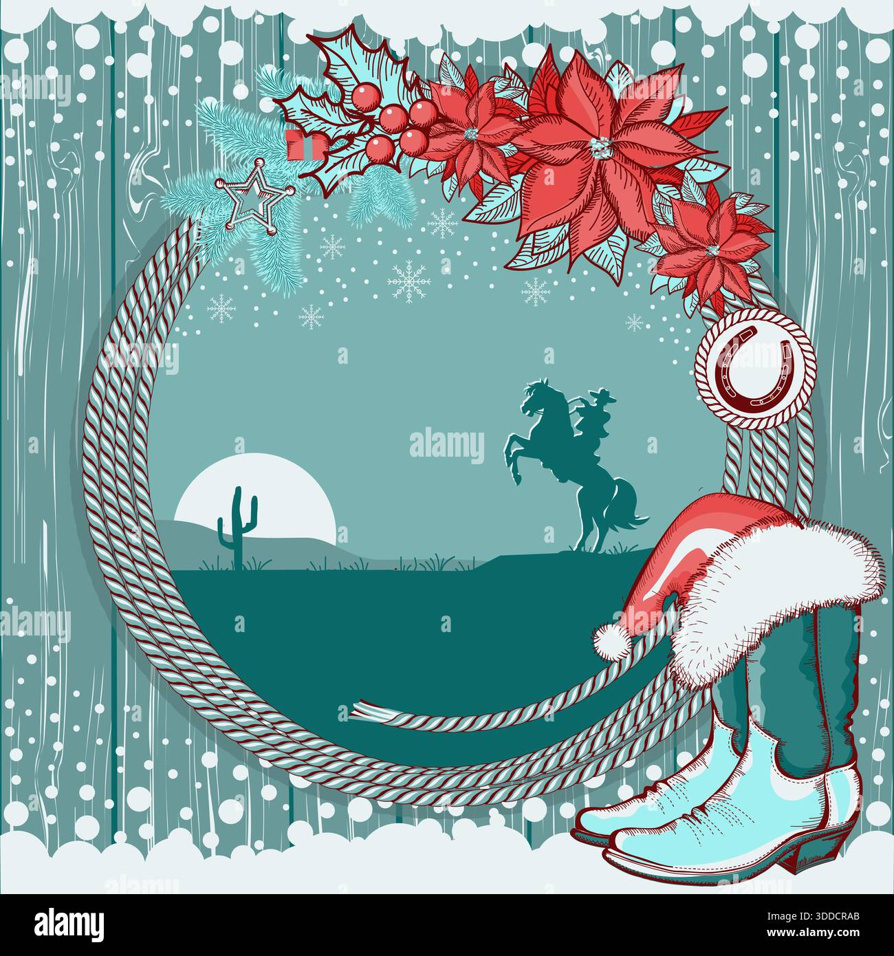 Western new year cowboy Stock Vector Images - Alamy