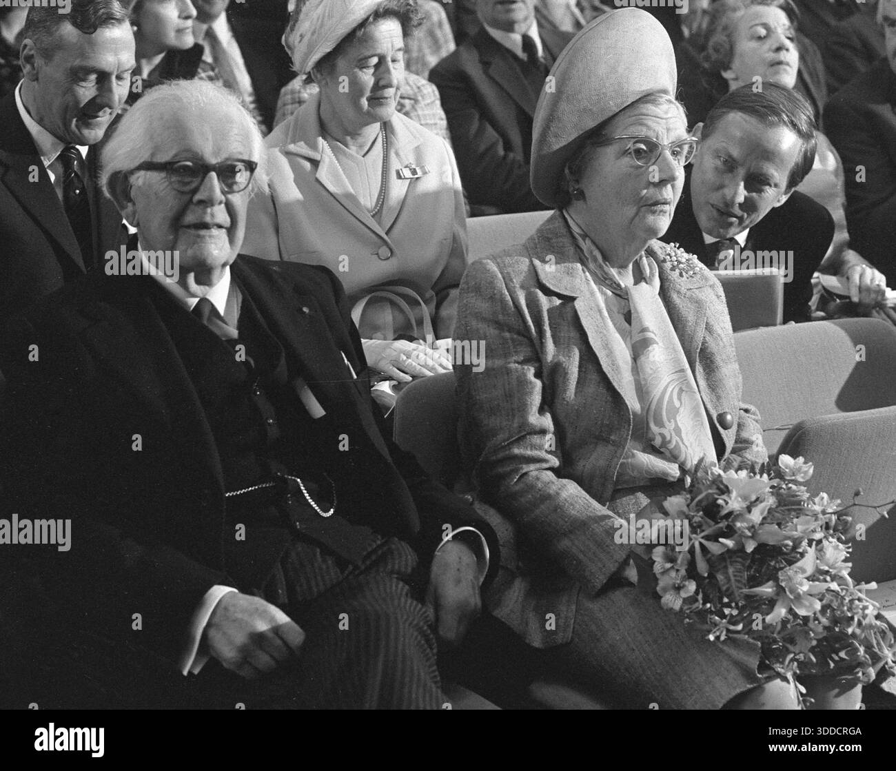 Jean Piaget and Queen Juliana of the Netherlands at the award ceremony ...
