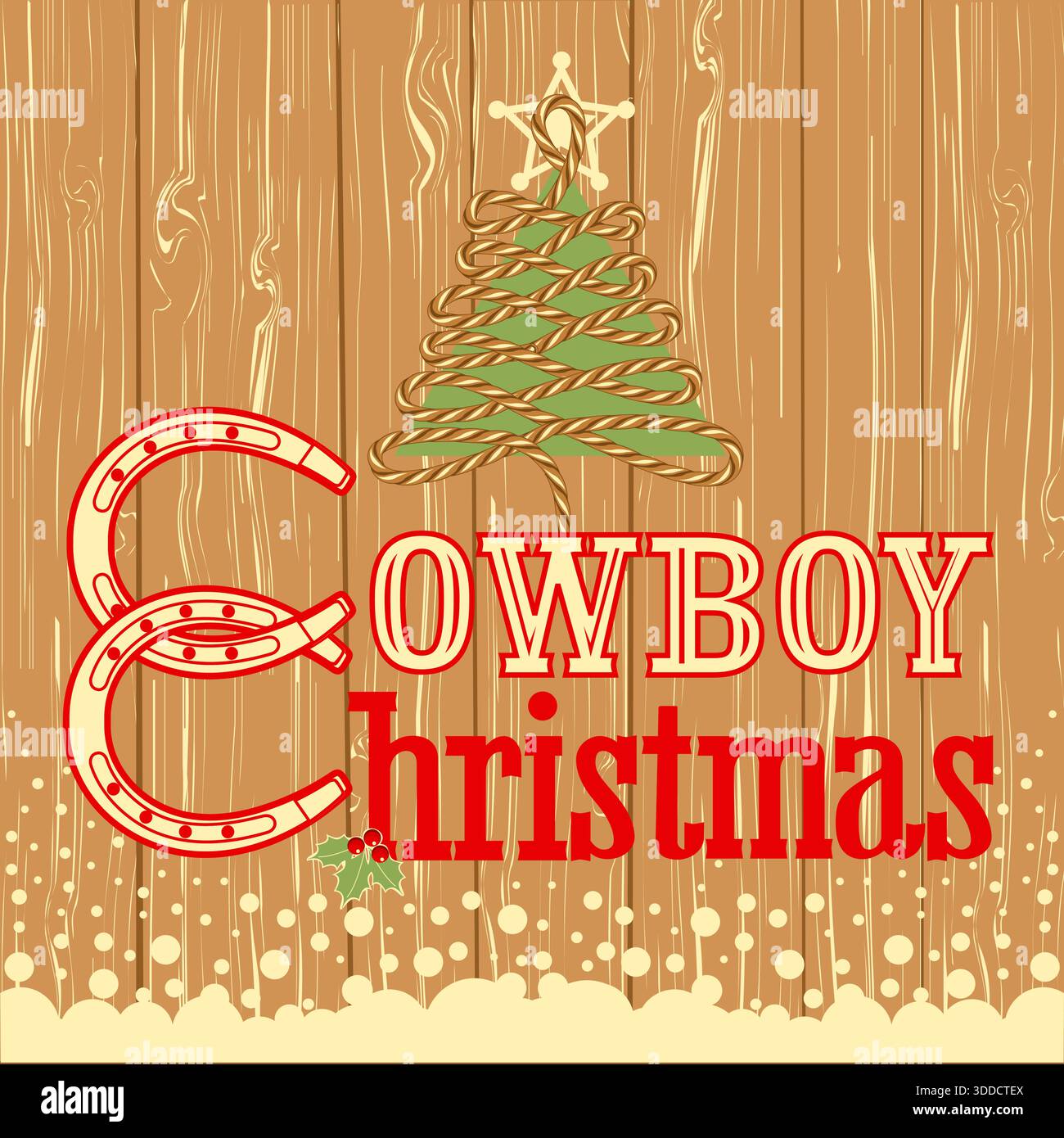 Cowboy christmas decor vector vectors Stock Vector Images - Alamy