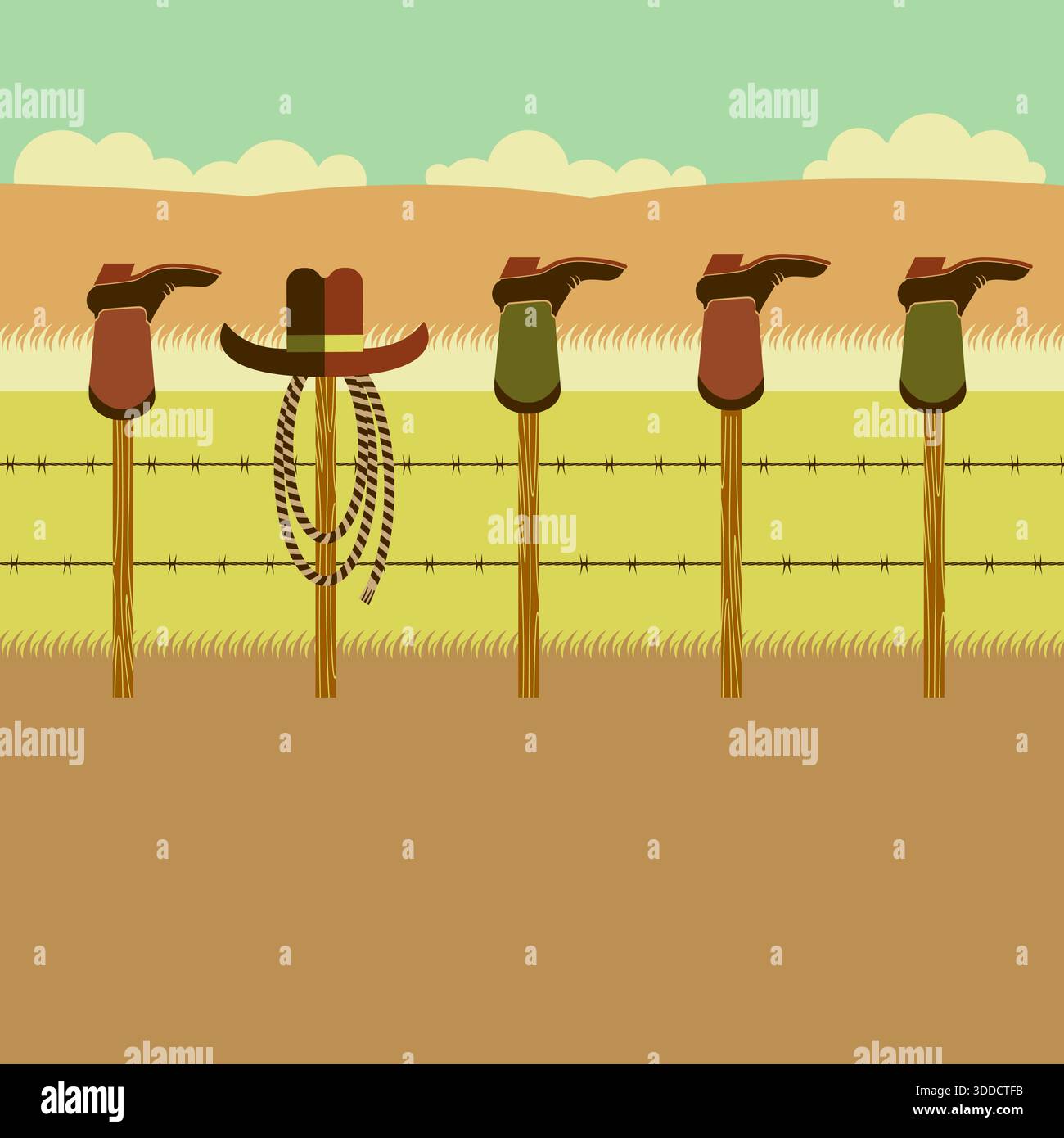 Wooden fence wire on Stock Vector Images - Alamy