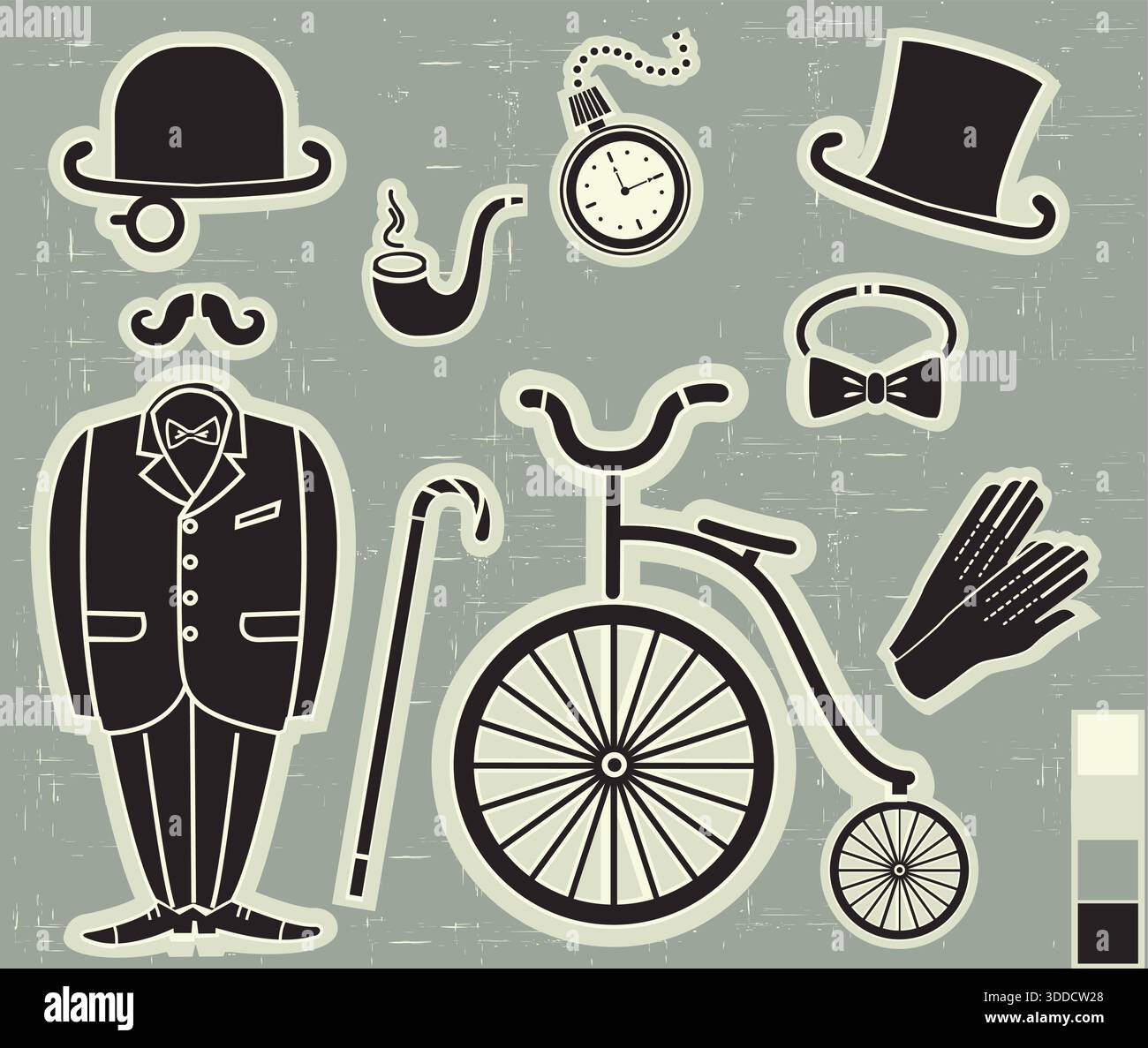 Vector gentlemen's fashion and Accessories isolated Stock Vector Image ...