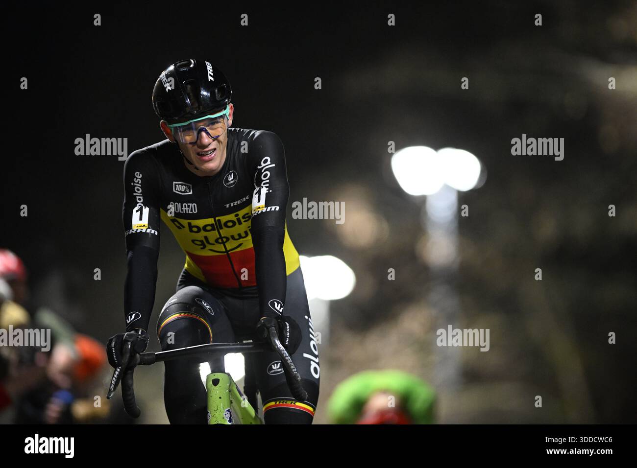 Belgian Thibau Nys pictured in action during the men elite race of ...