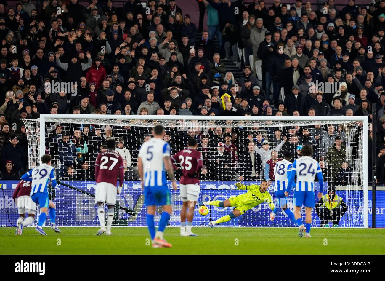 Brighton and Hove Albion's Danny Welbeck scores their side's first goal ...