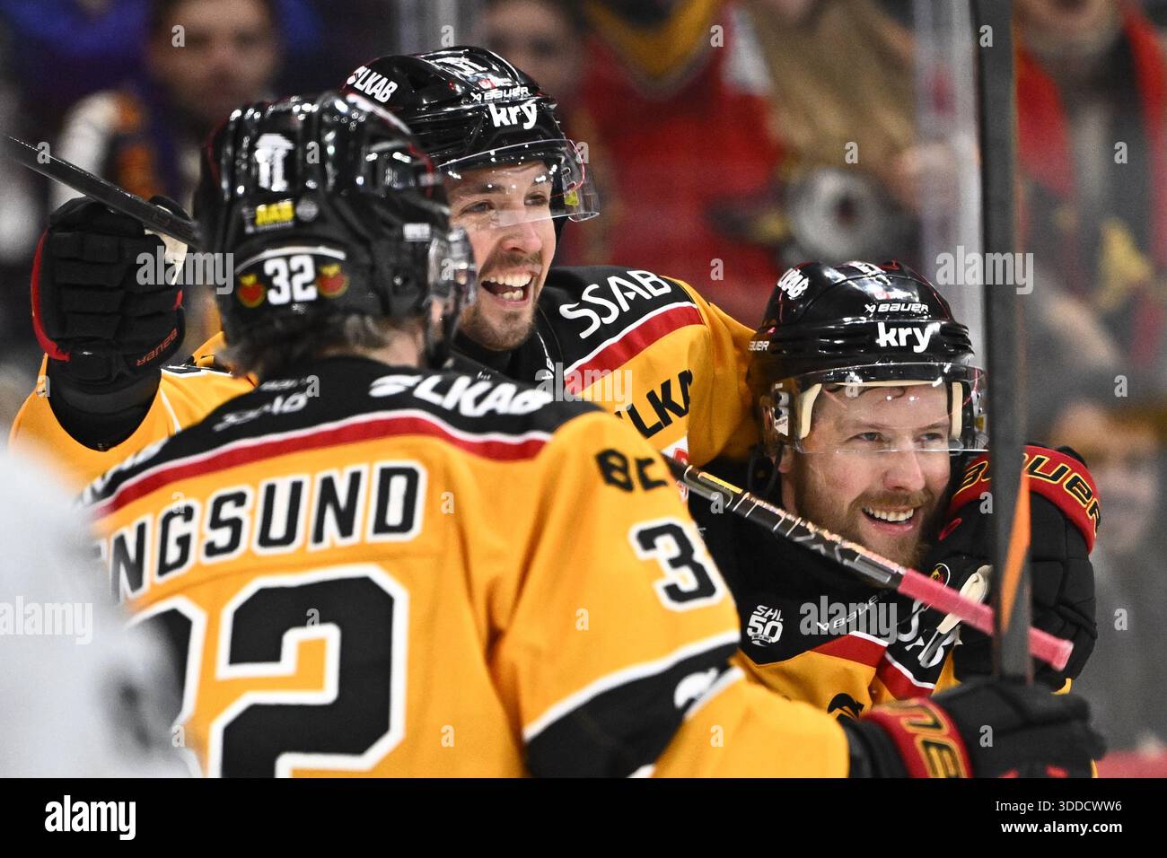 STOCKHOLM , SWEDEN 20251230Luleå's Eetu Koivistoinen celebrates after 3 ...