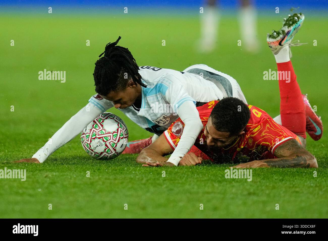 Botswana's Mothusi Cooper, left, and DR Congo's Charles Pickel ...