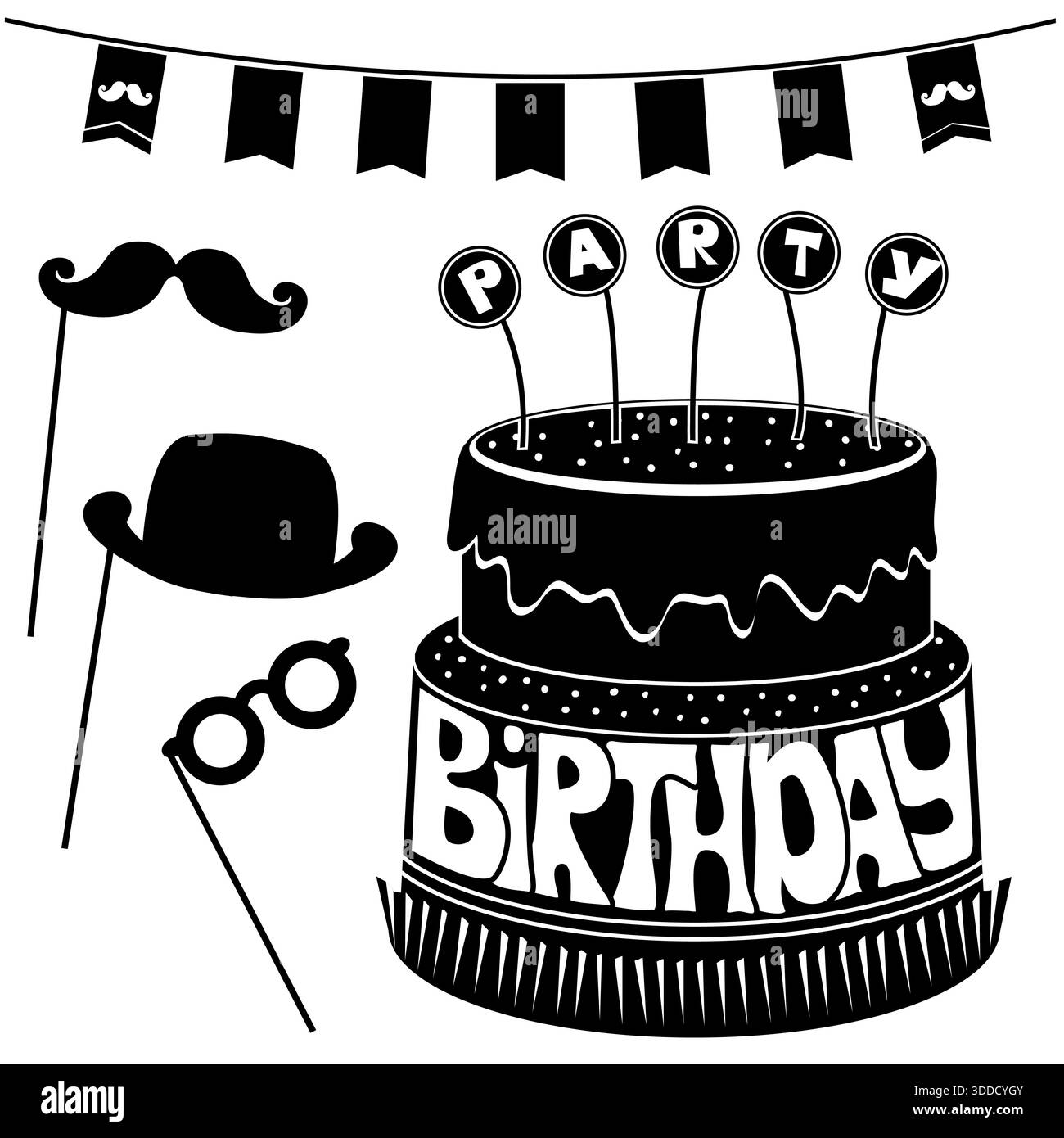 Child cake isolated Black and White Stock Photos & Images - Alamy