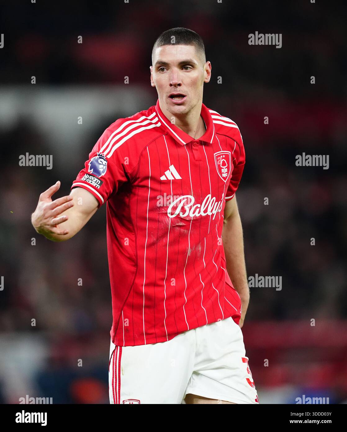 Nottingham Forest's Nikola Milenkovic during the Premier League match ...