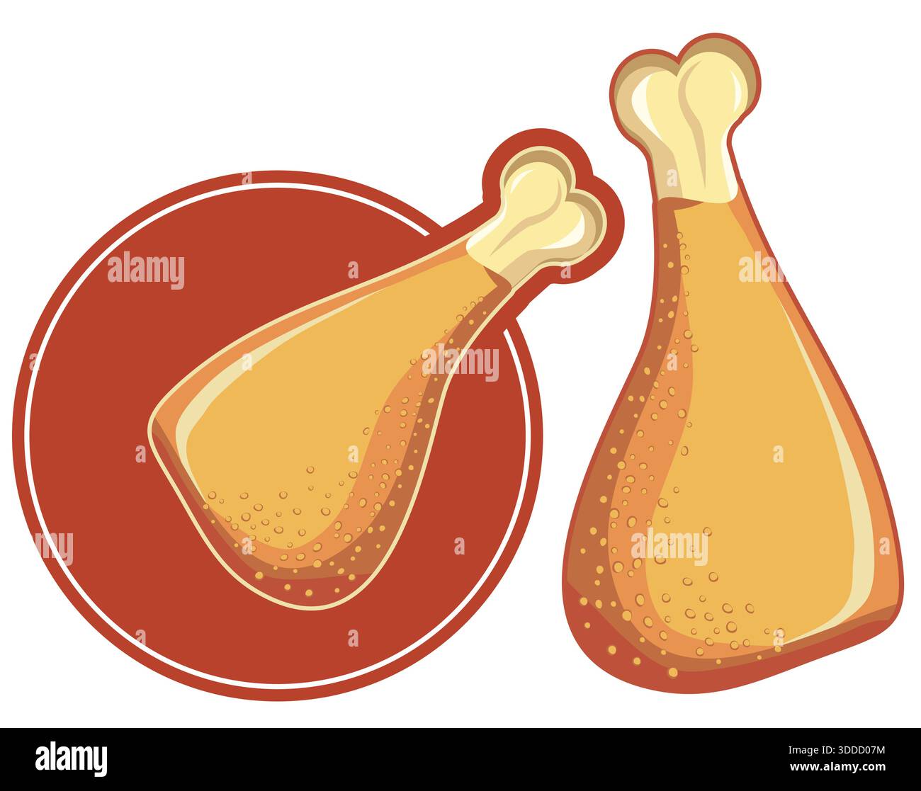 Chicken drumstick vector Cut Out Stock Images & Pictures - Alamy