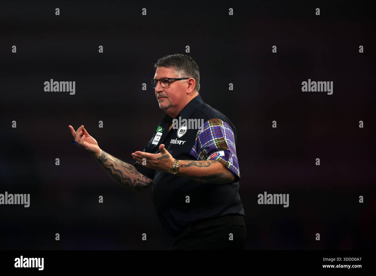 Scotland's Gary Anderson reacts during his match against Netherlands ...