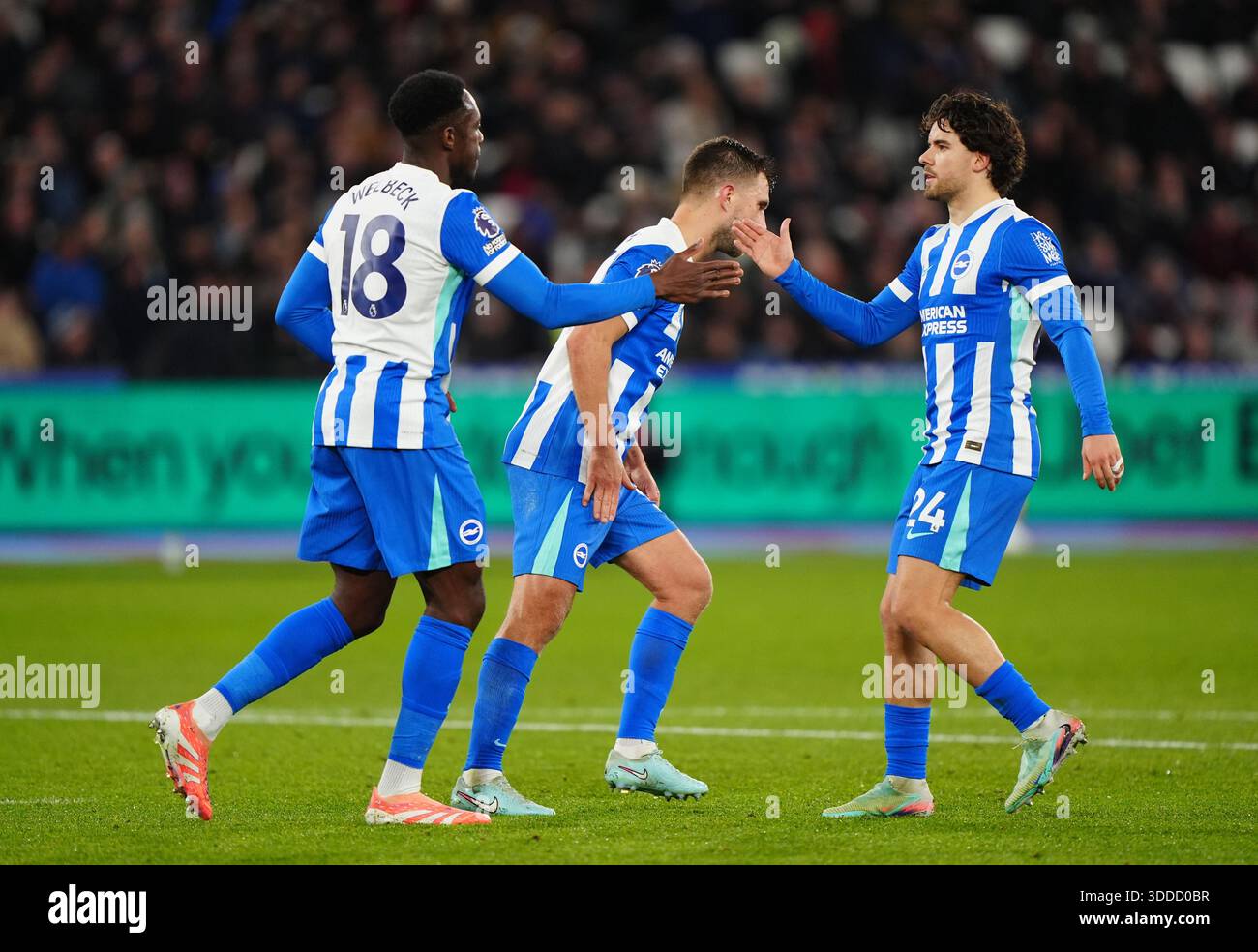 Brighton and Hove Albion's Danny Welbeck celebrates scoring their side ...