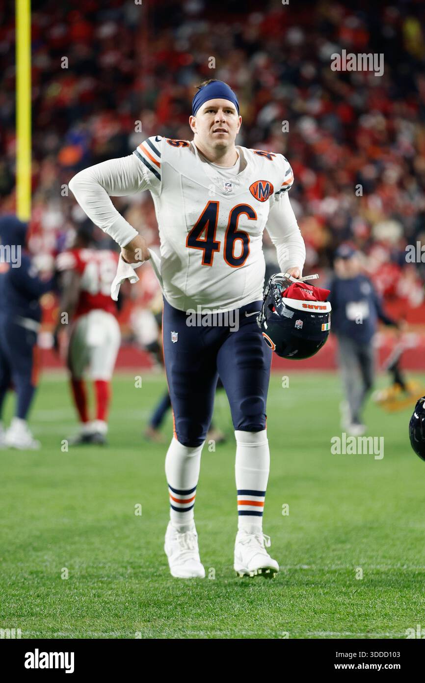 Chicago Bears long snapper Scott Daly (46) looks on after an NFL ...