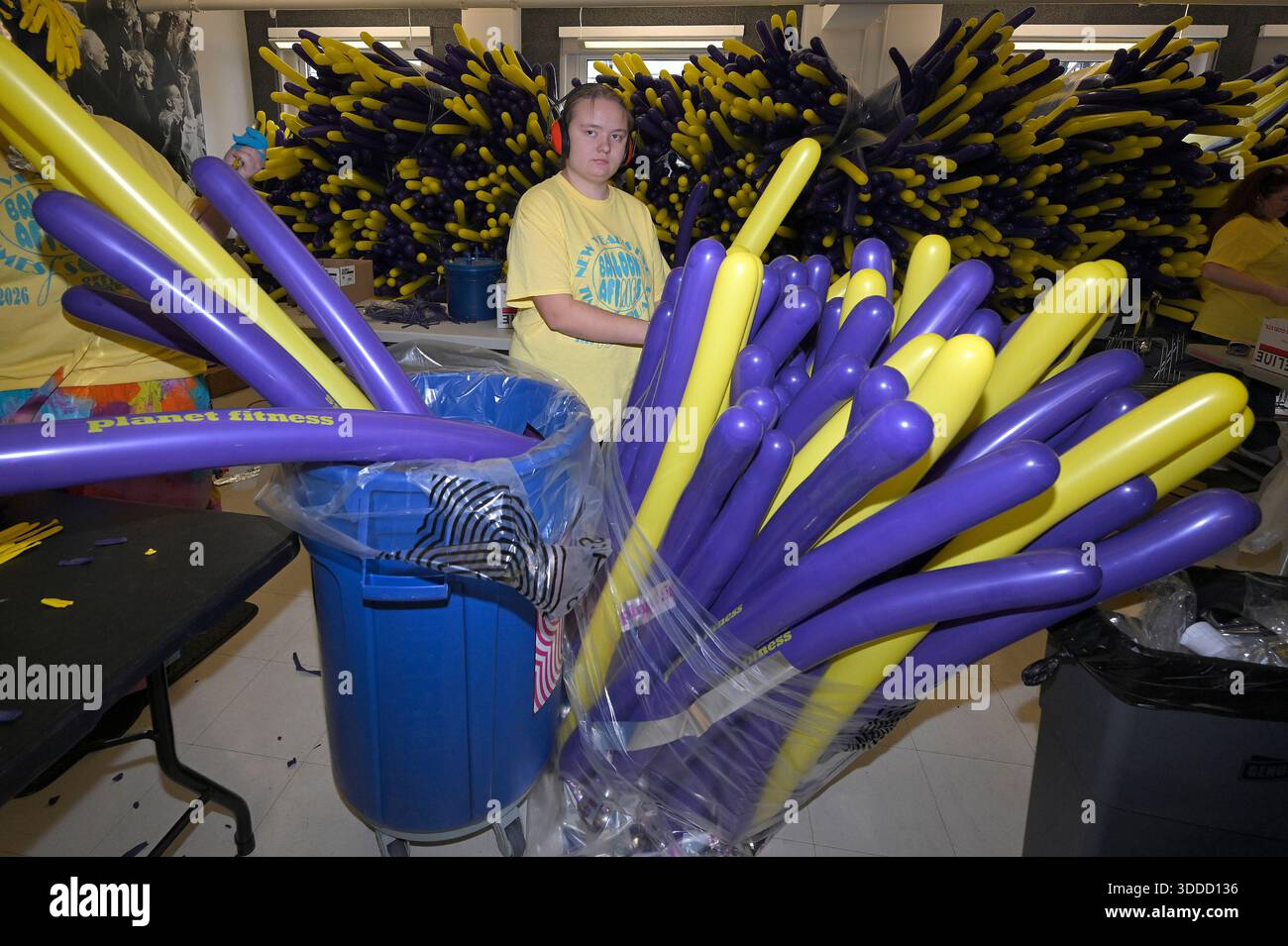 Members of the 2026 Balloon Affairs Crew inflate balloons the day ...
