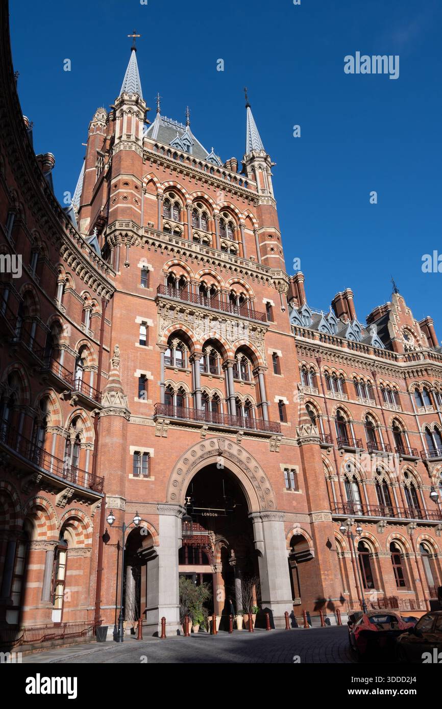 St Pancras railway station is old Victorian landmark in central London ...