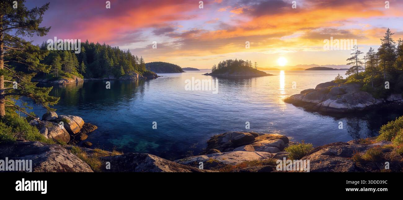 Calm forest shoreline Stock Vector Images - Alamy