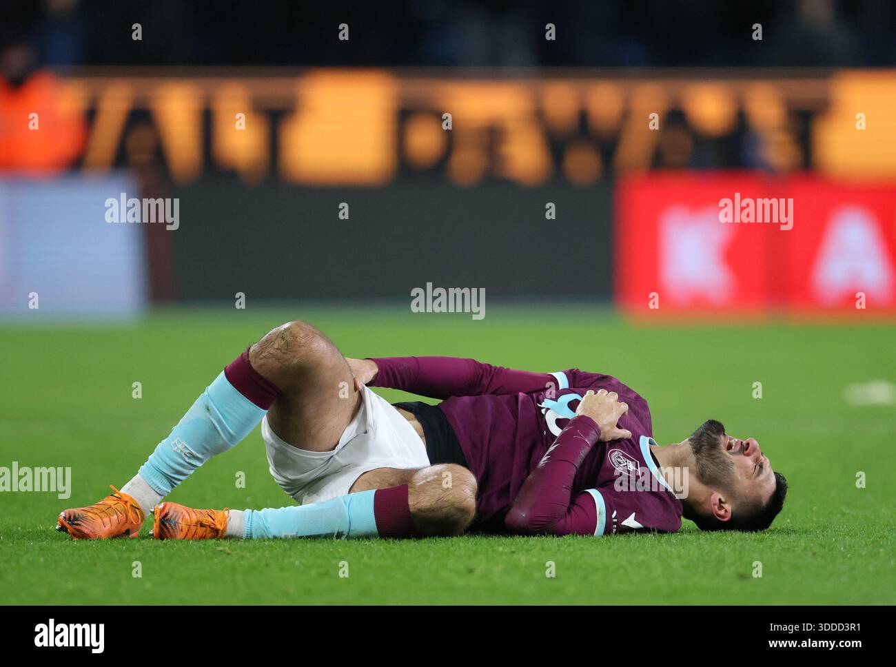 Burnley's Armando Broja reacts to an injury during the Premier League ...