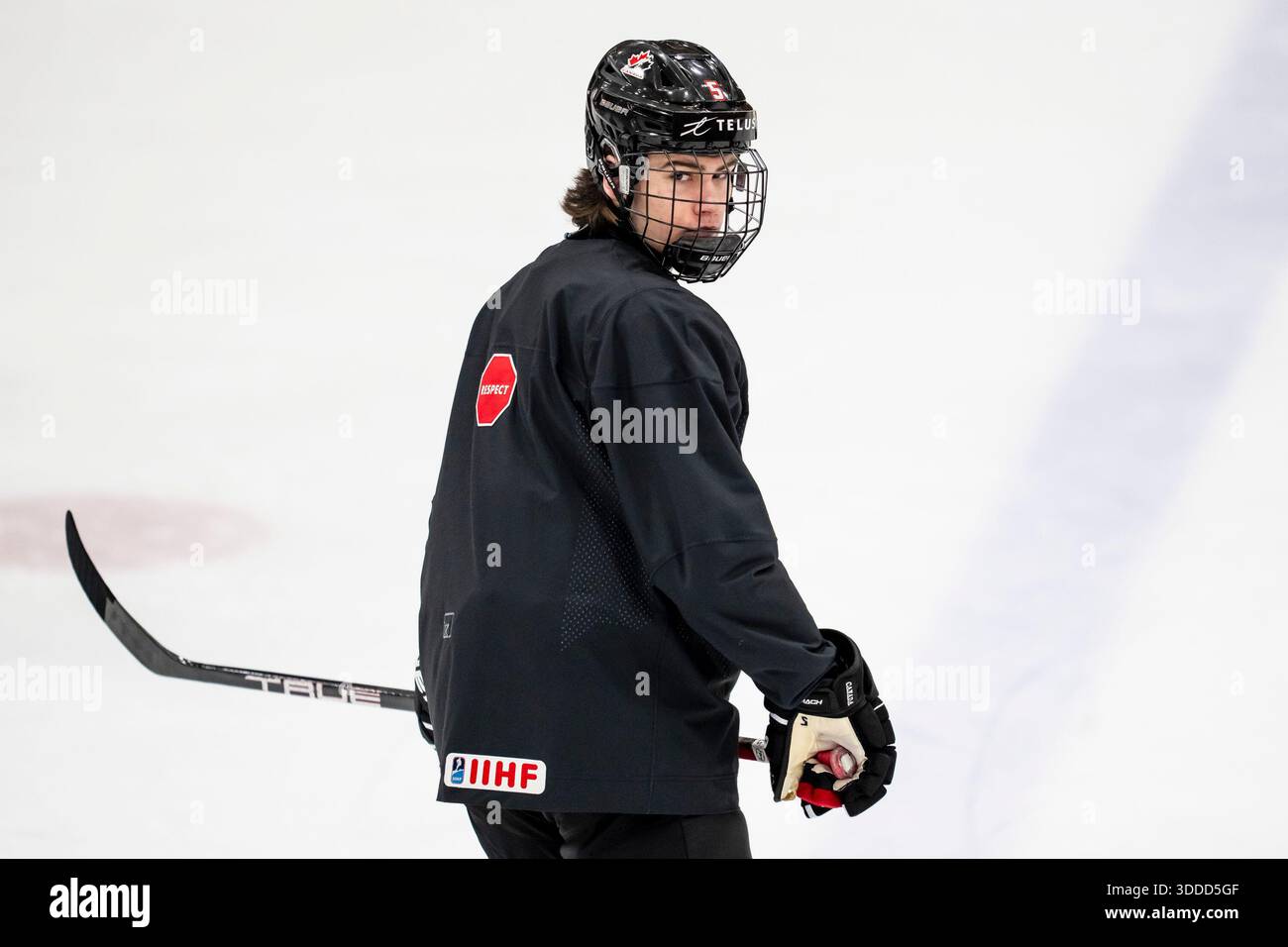 Canada's Carson Carels (5) practices during the IIHF World Junior ...