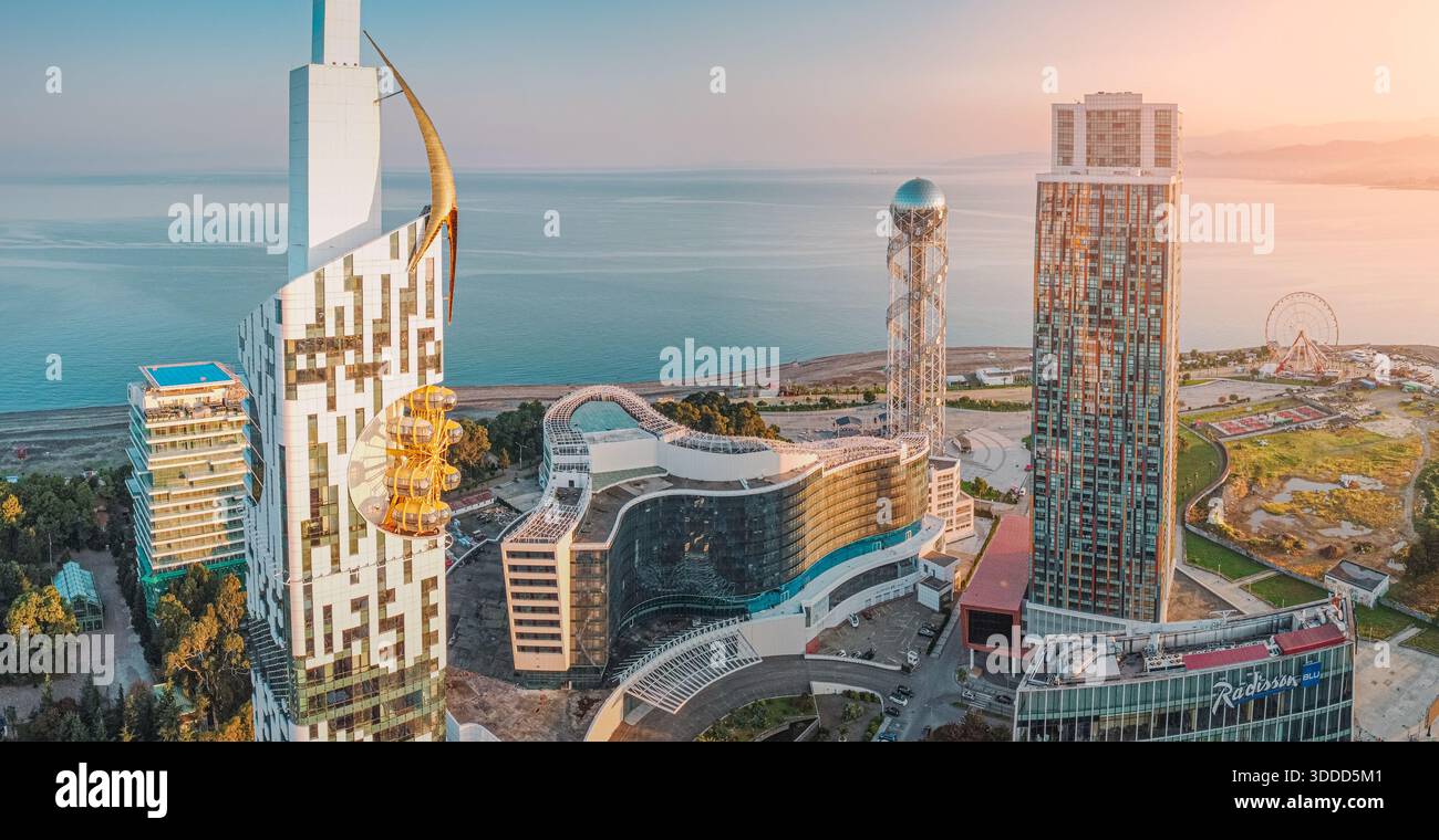 6 November 2025, Batumi, Georgia: Aerial city skyline featuring modern ...